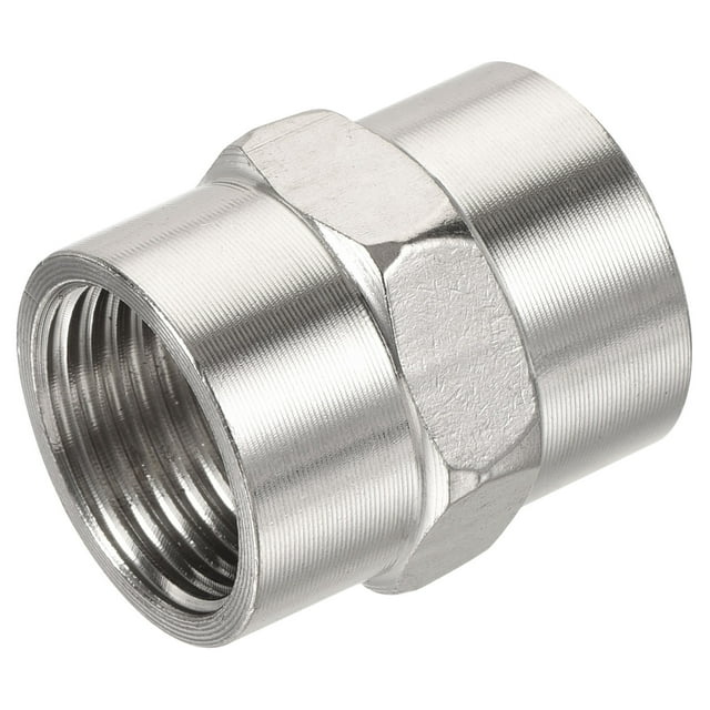 Uxcell G1/2 Female to Female Thread Hex Stainless Steel Pipe Fitting ...