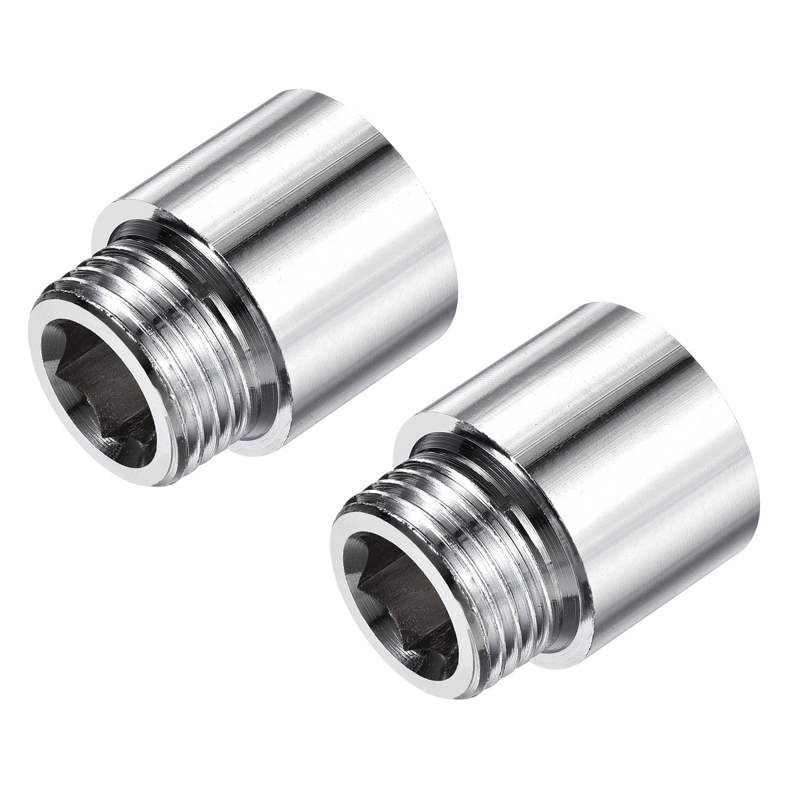 Uxcell G1/2 Female to G1/2 Male Thread 20mm Nickel Plated Brass ...