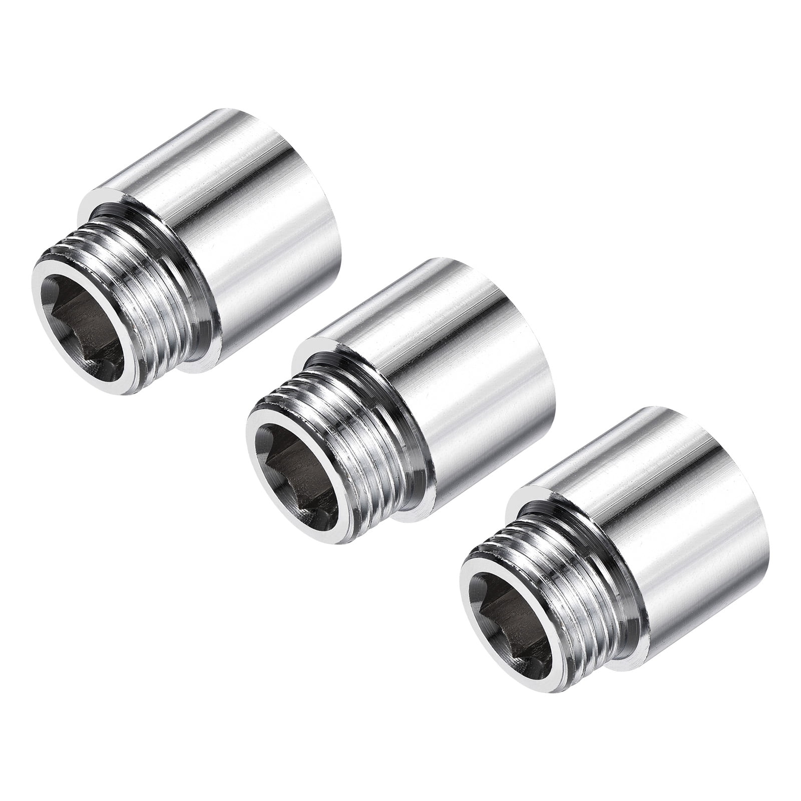 Uxcell G1/2 Female to G1/2 Male Thread 20mm Nickel Plated Brass ...