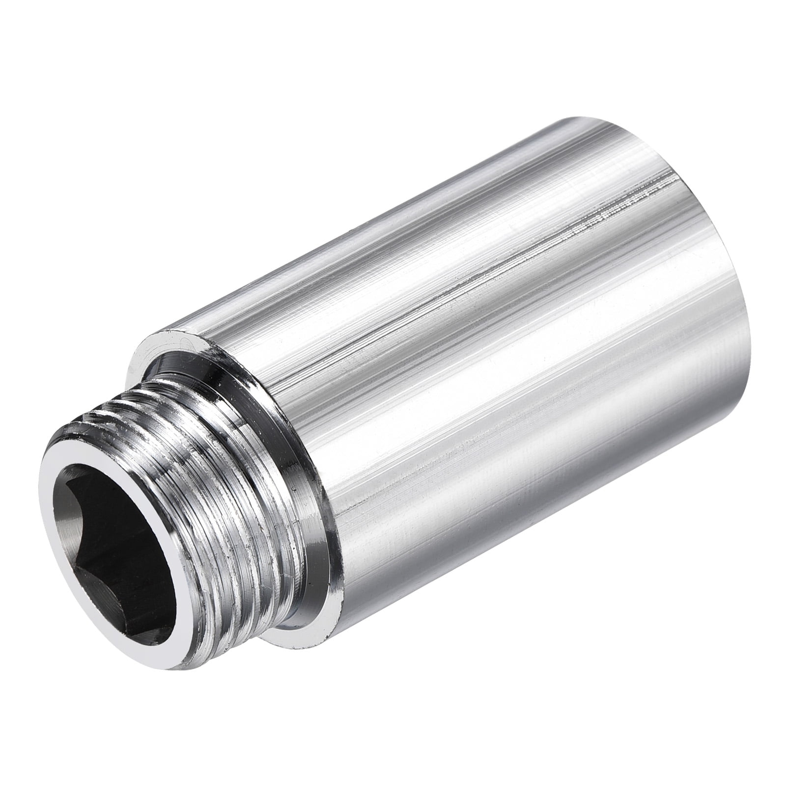 Uxcell G1/2 Female to G1/2 Male Thread 40mm Nickel Plated Brass ...