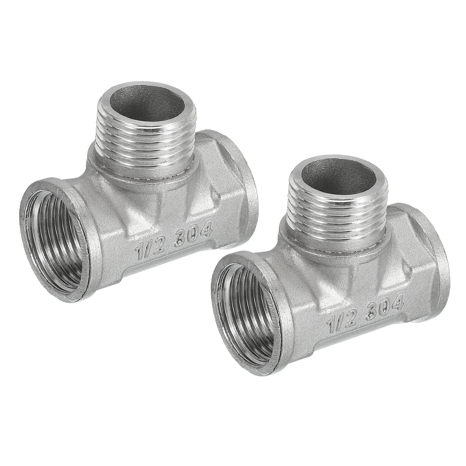 Uxcell G1/2" Female x G1/2" Male x G1/2" Female Thread Stainless Steel ...