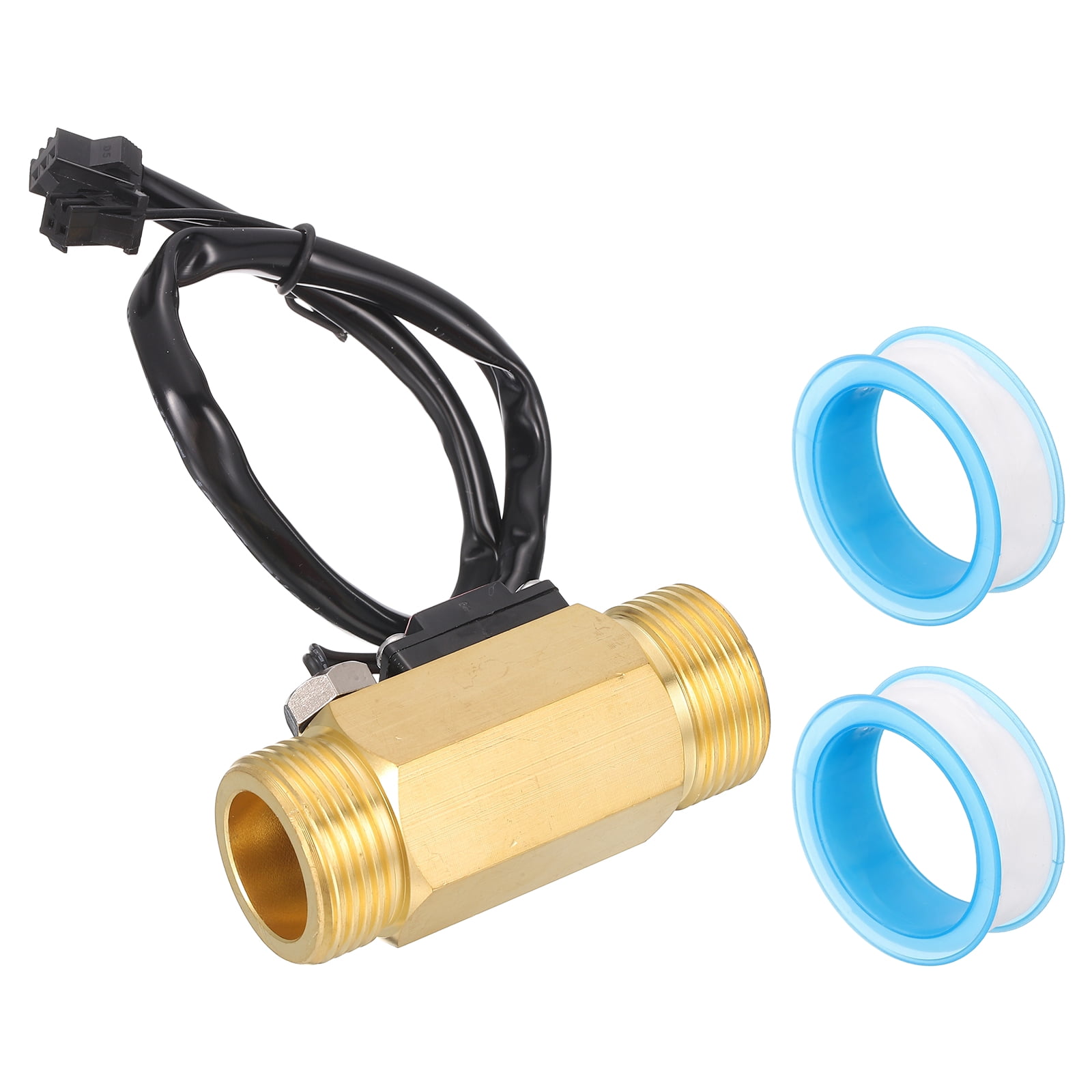 Uxcell G1/2" Hall Effect Liquid Water Flow Sensor, Brass Water Flow ...