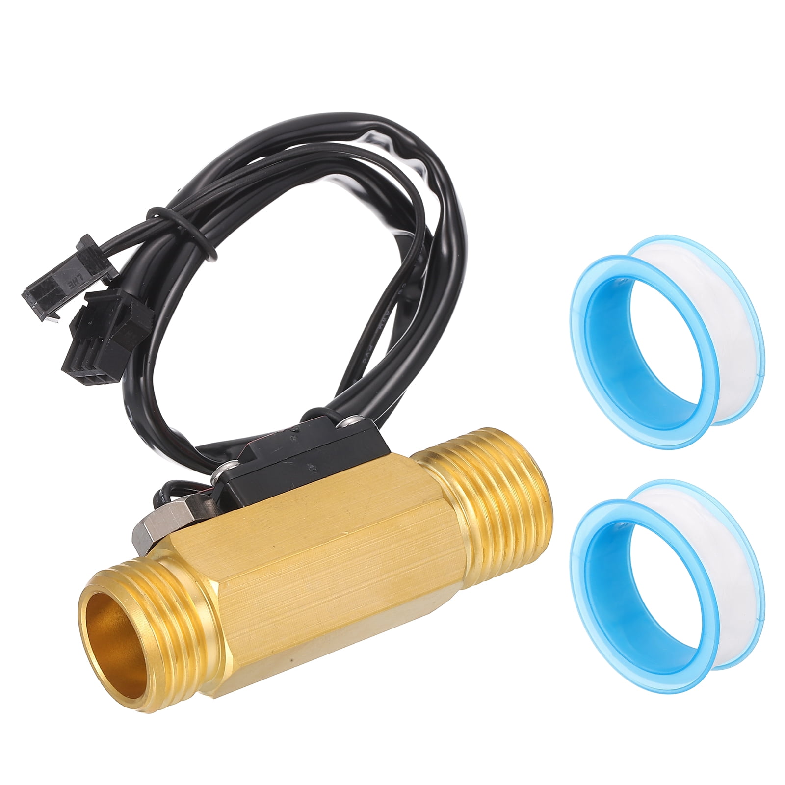Uxcell G1/2" Hall Effect Liquid Water Flow Sensor, Brass Water Flow ...