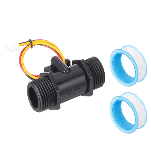Uxcell G1/2" Hall Effect Liquid Water Flow Sensor, Plastic Water Flow ...
