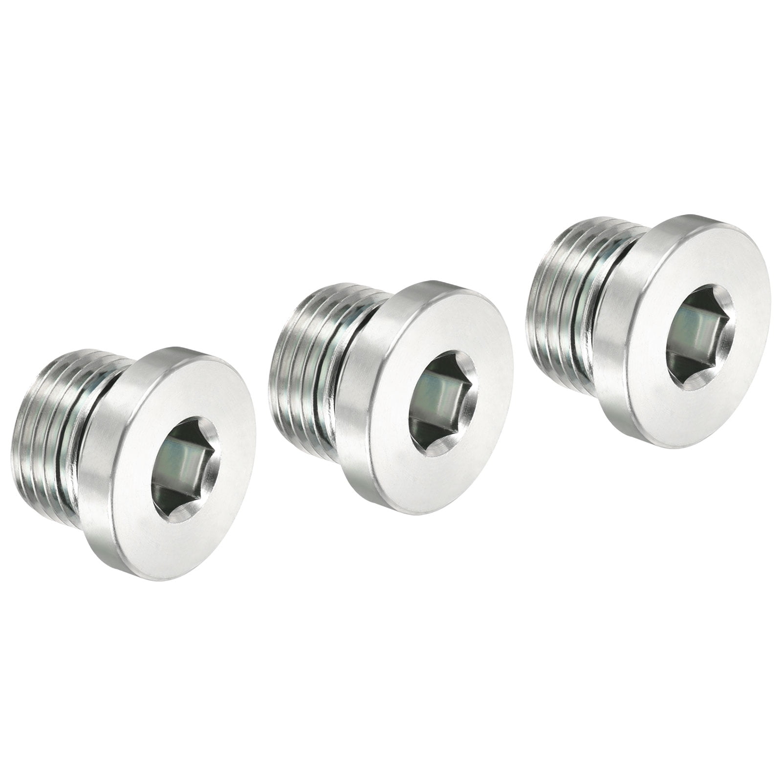 Uxcell G1/2 Internal Hex Head Pipe Fitting Plug, 3 Pack Male Thread 45# Steel Socket Plug with ...