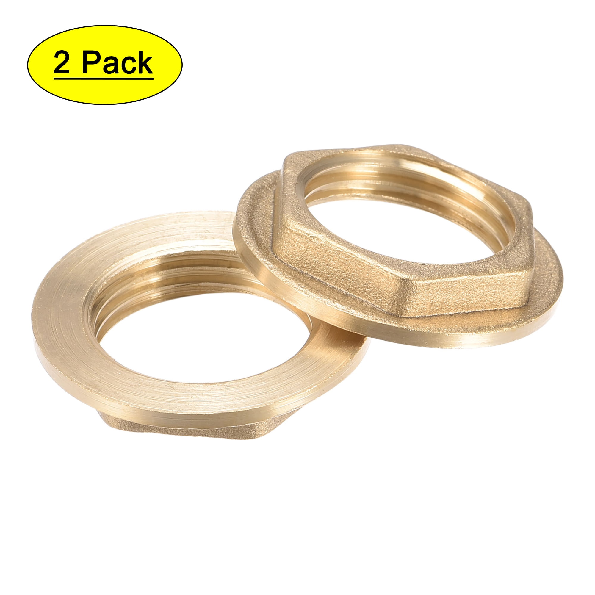 Uxcell G1/2 Lock Nut with Flange, Hex Brass Female Locknut for Plumbing ...