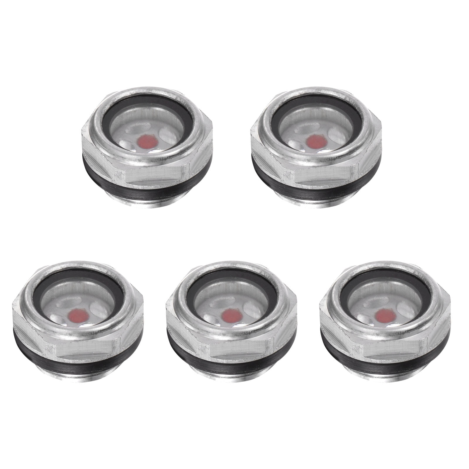 Uxcell G1/2" Male Threaded Aluminum Glass 5 Packs Air Compressor Oil ...