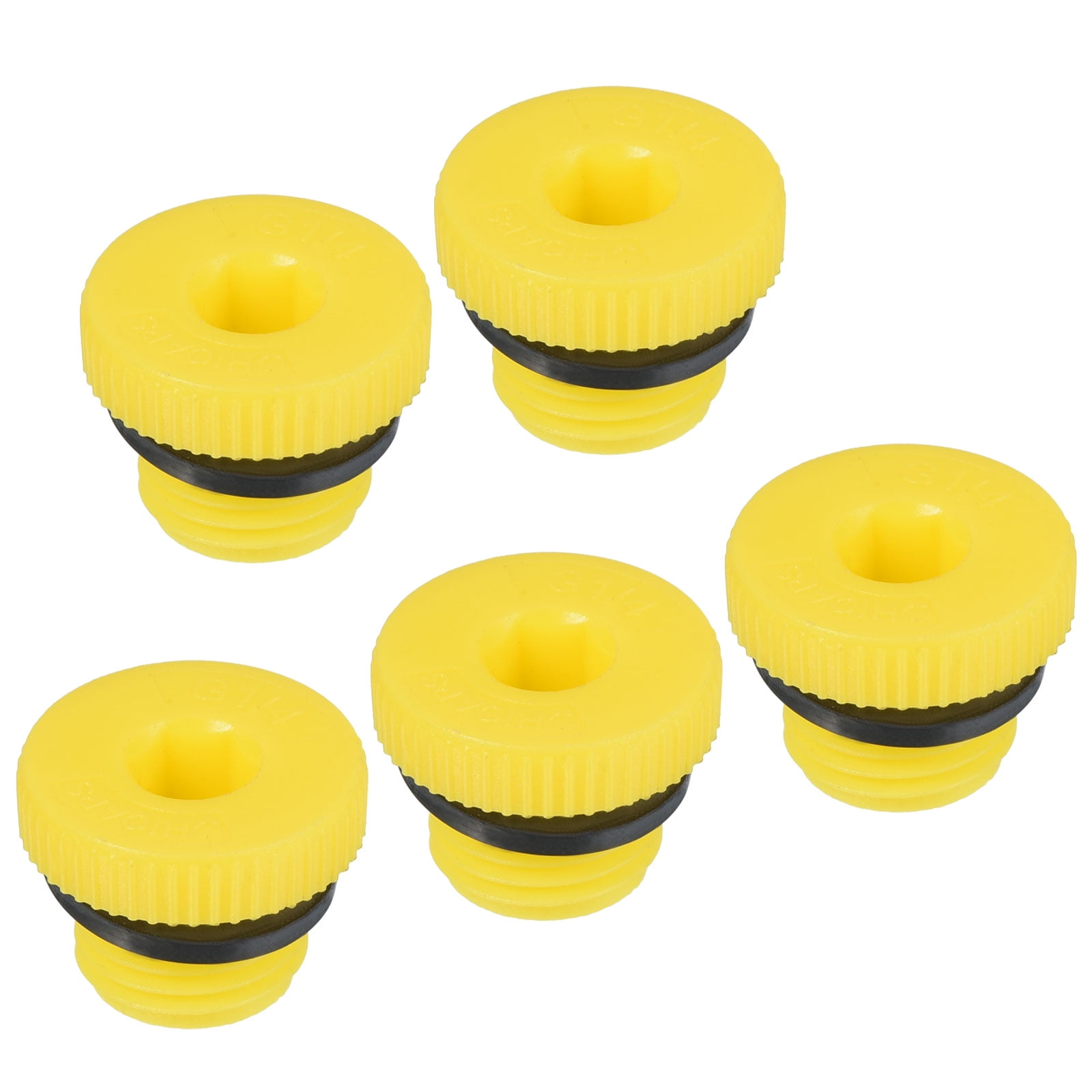 Uxcell G1/4 Hold Plugs Plastic Male Threaded Hex Socket End Cap, Yellow ...
