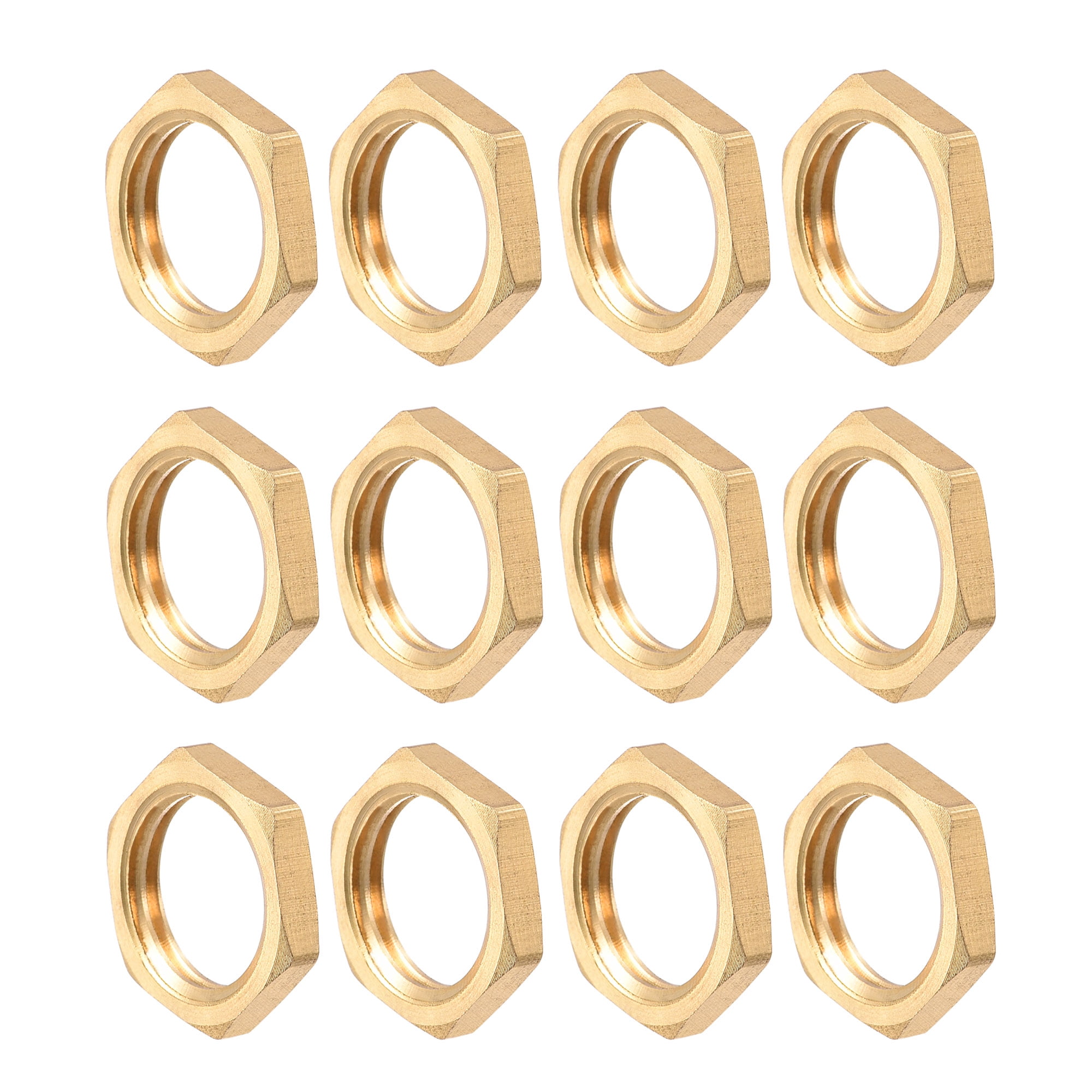 Uxcell G1/4 Lock Nut, Hex Brass Female Locknut for Plumbing 12 Pack ...