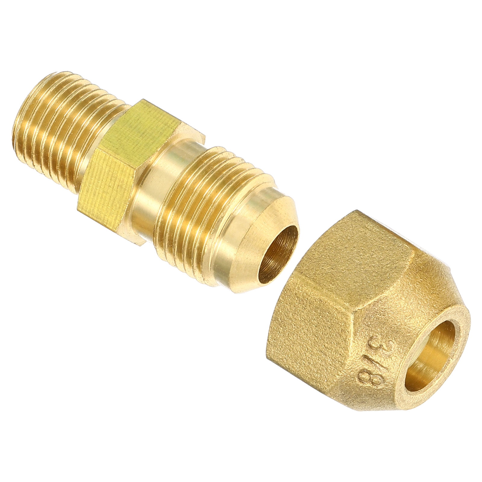Uxcell G1/4 Male x 3/8" Male Brass Flare Tube Fitting Pipe Hose Fitting Adapter Connector ...