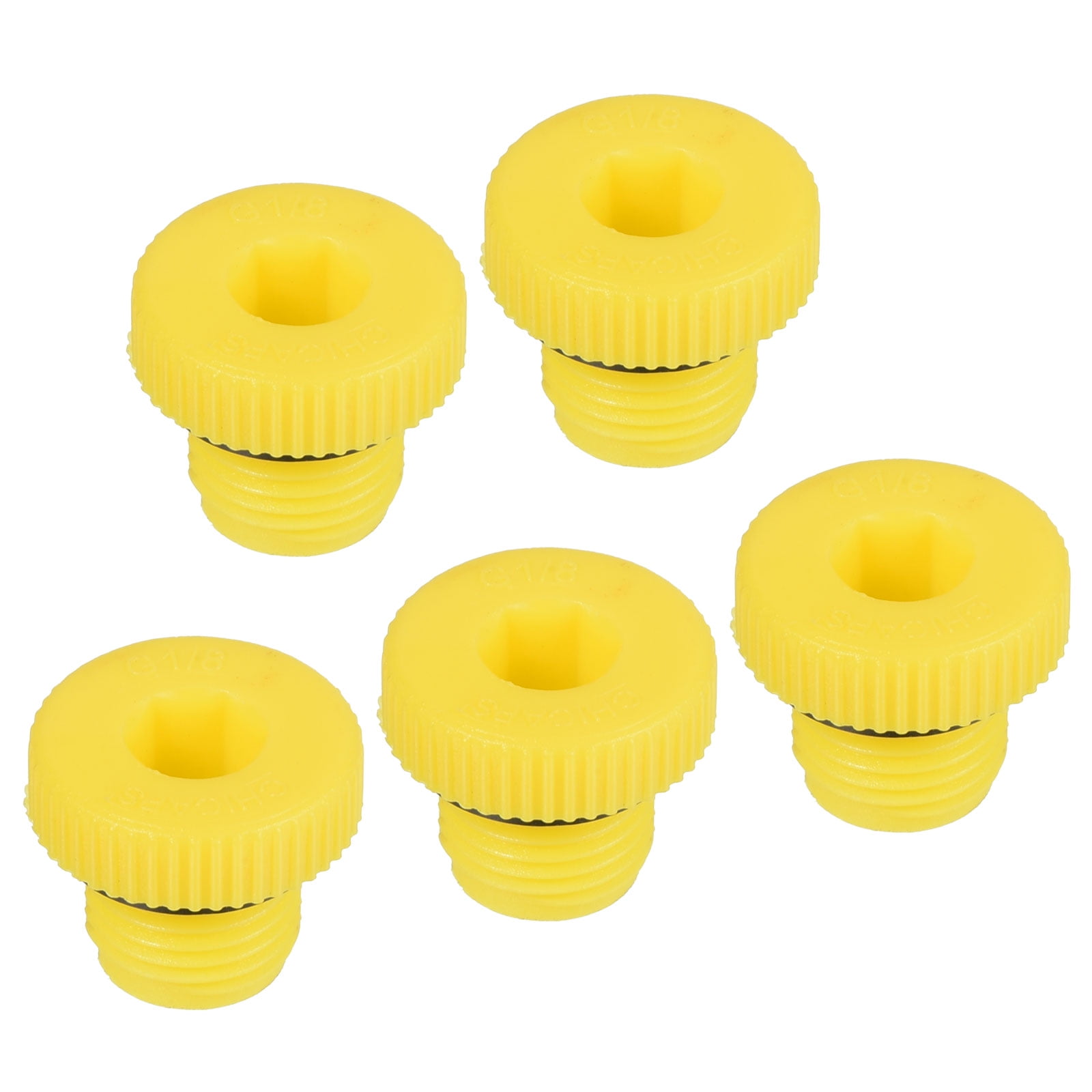 Uxcell G1/8 Hold Plugs Plastic Male Threaded Hex Socket End Cap, Yellow ...