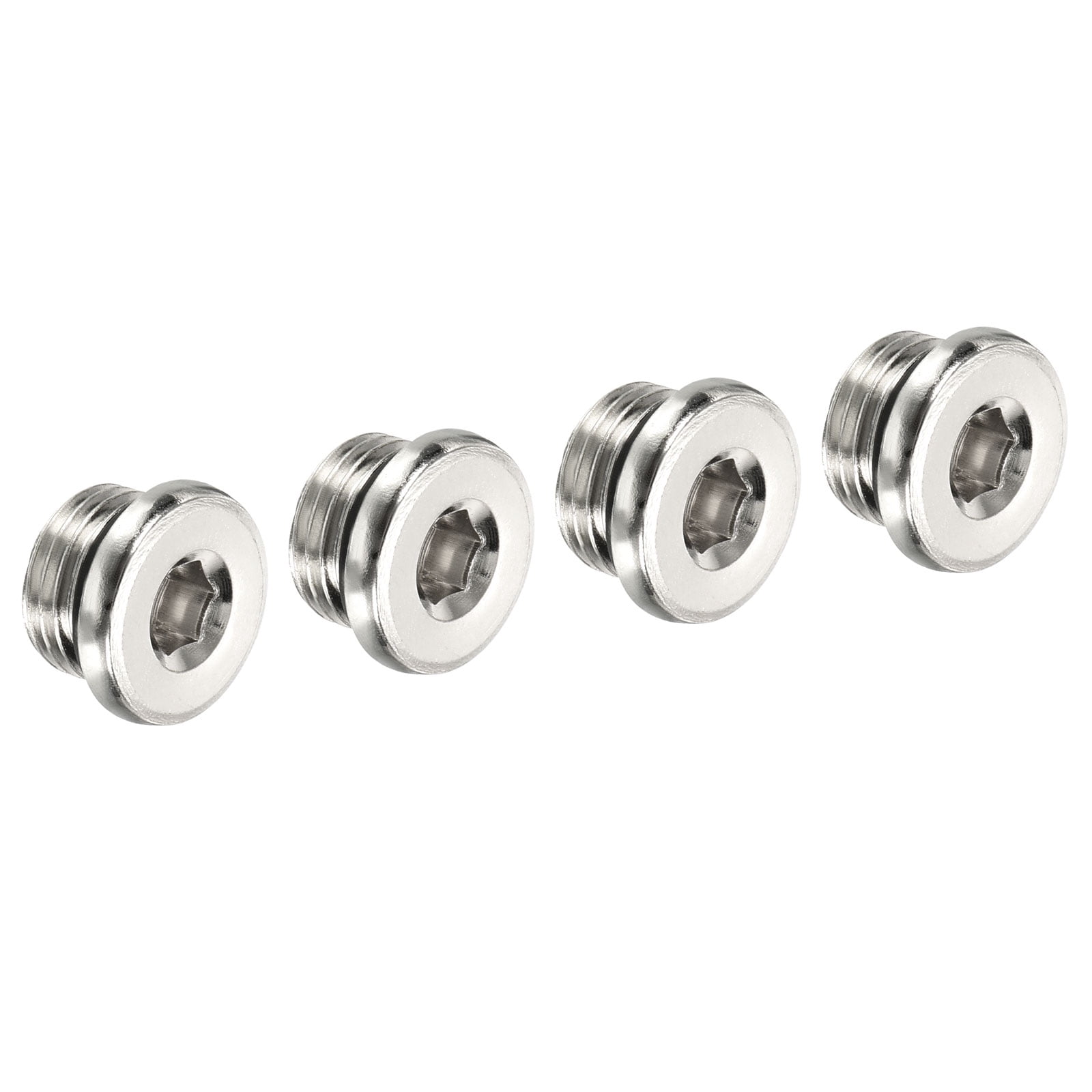 Uxcell G1/8 Internal Hex Head Pipe Fitting Plug, 4 Pack Male Thread 45 ...