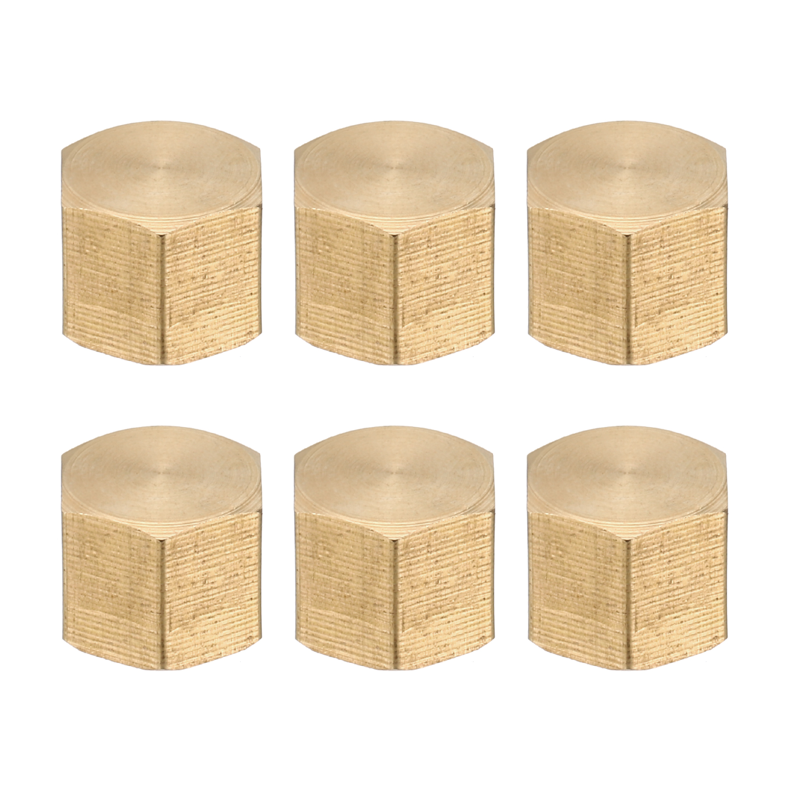Uxcell G1/8" Male Thread Brass Hex Pipe Plug, 6 Pcs Internal Hex Cap ...