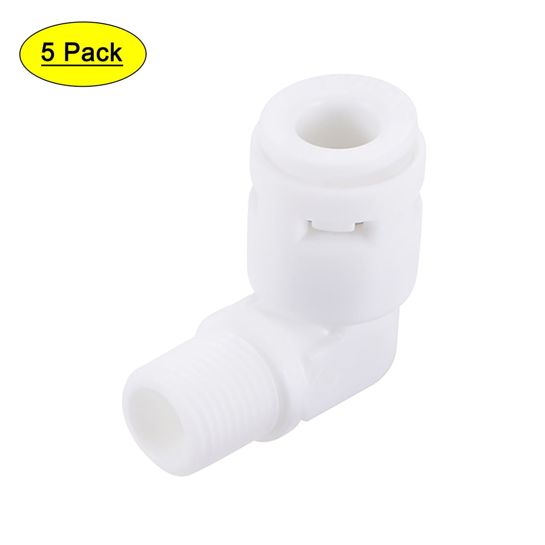 Uxcell G1/8 Male Thread to 1/4" Tube L Type Quick Connector White 5 ...