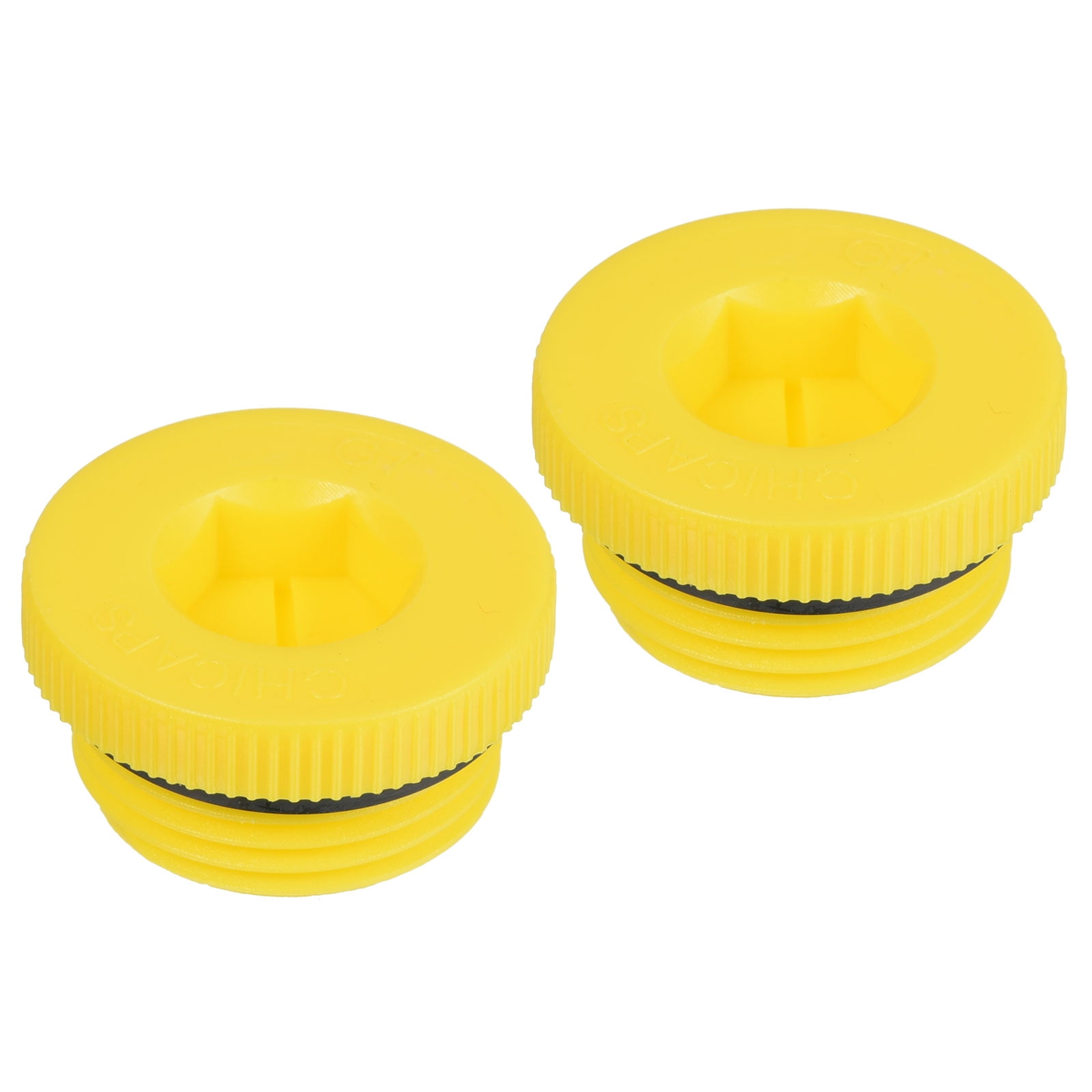 Uxcell G1 Hold Plugs Plastic Male Threaded Hex Socket End Cap, Yellow 2 ...