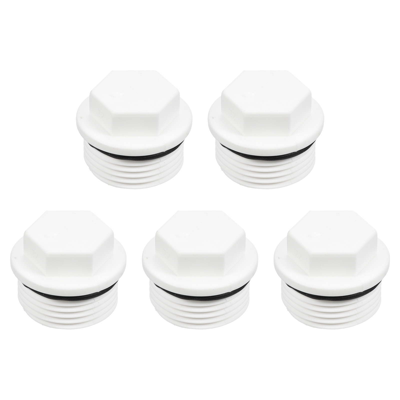 Uxcell G1 Male Thread Hex Head Pipe Plug PVC Nut Cap Socket White, 5 ...