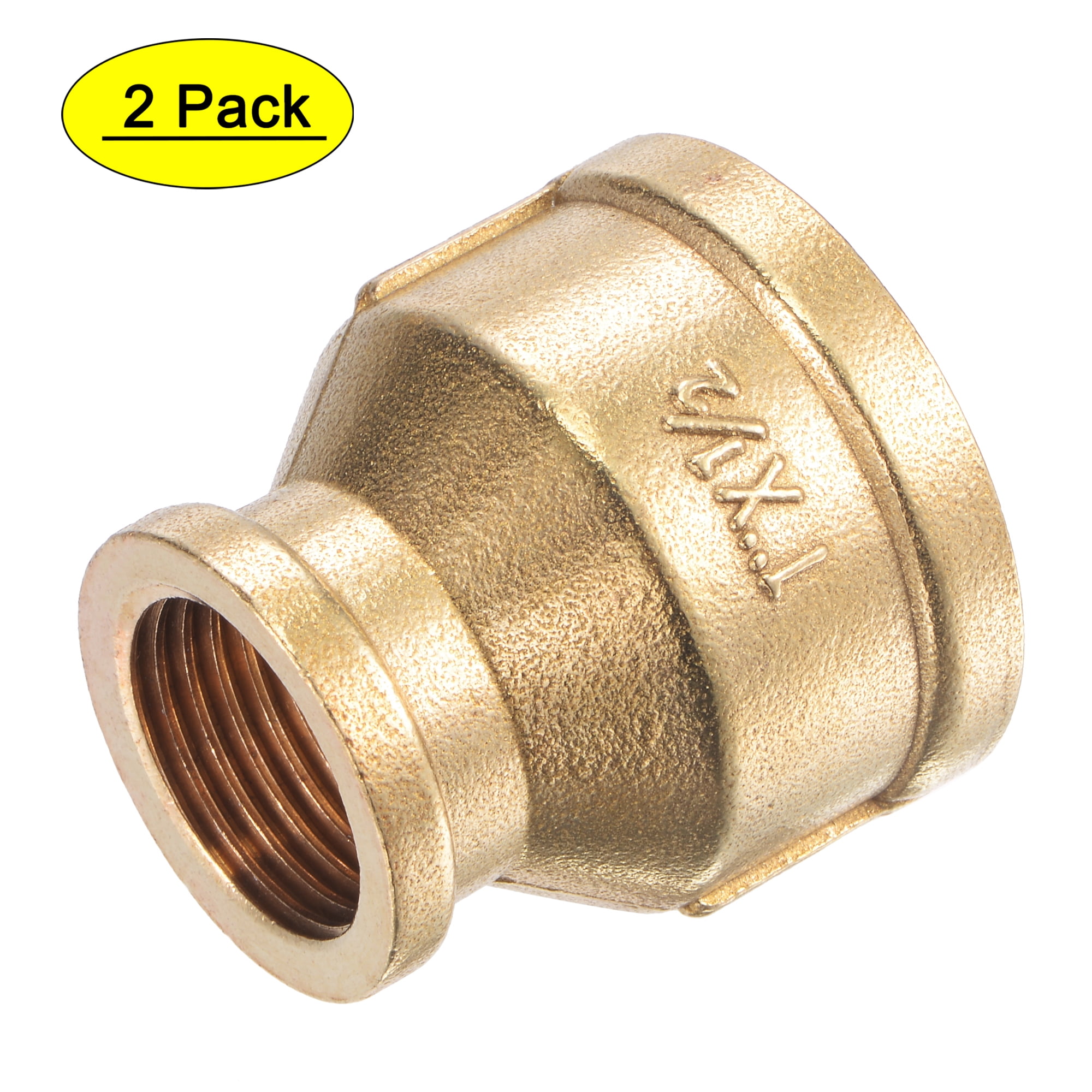 Uxcell G1 x G1/2 Female Thread Brass Reducer Pipe Fitting Coupling ...