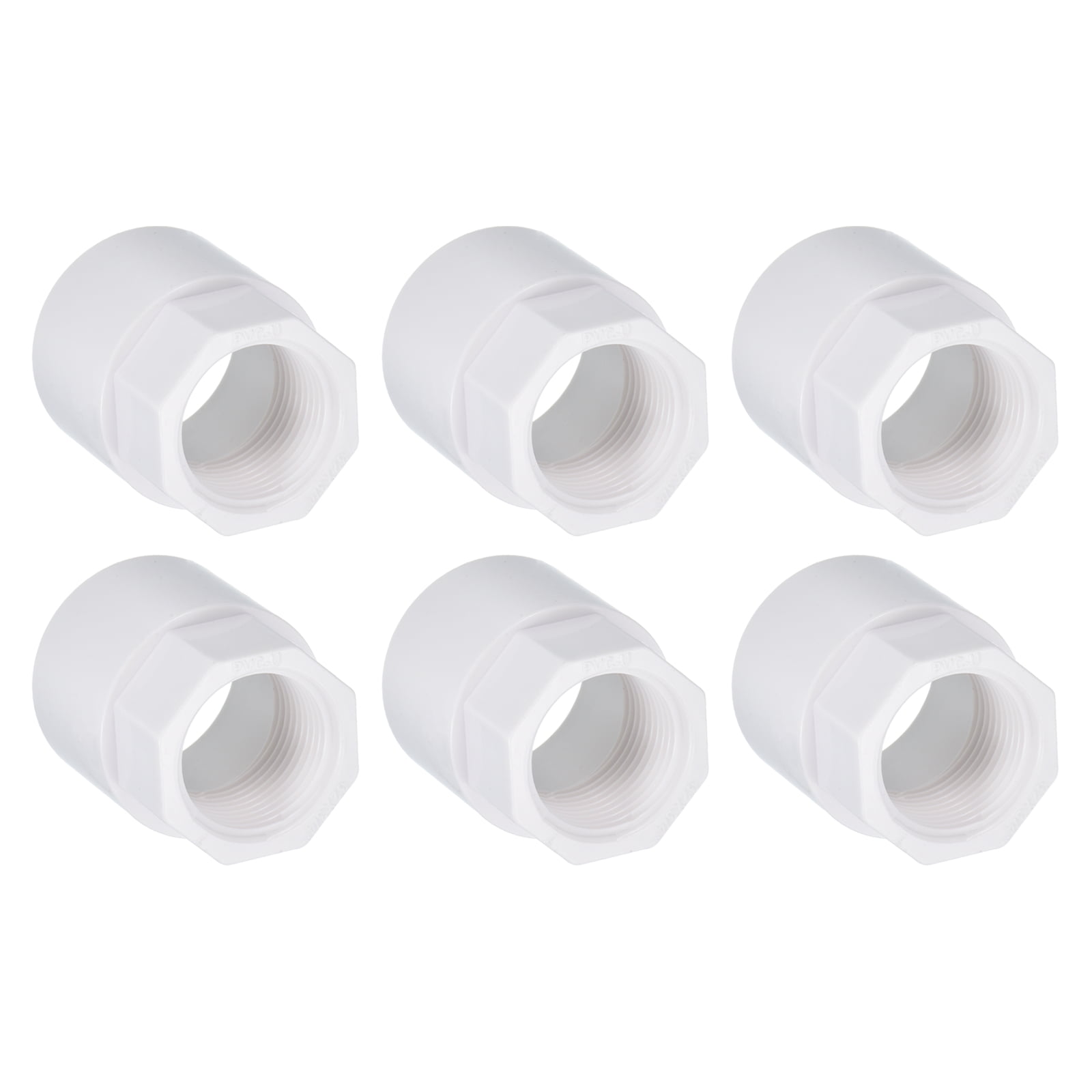Uxcell G3/4 Female Thread 32mm Socket PVC Straight Pipe Fitting, 6 Pack ...