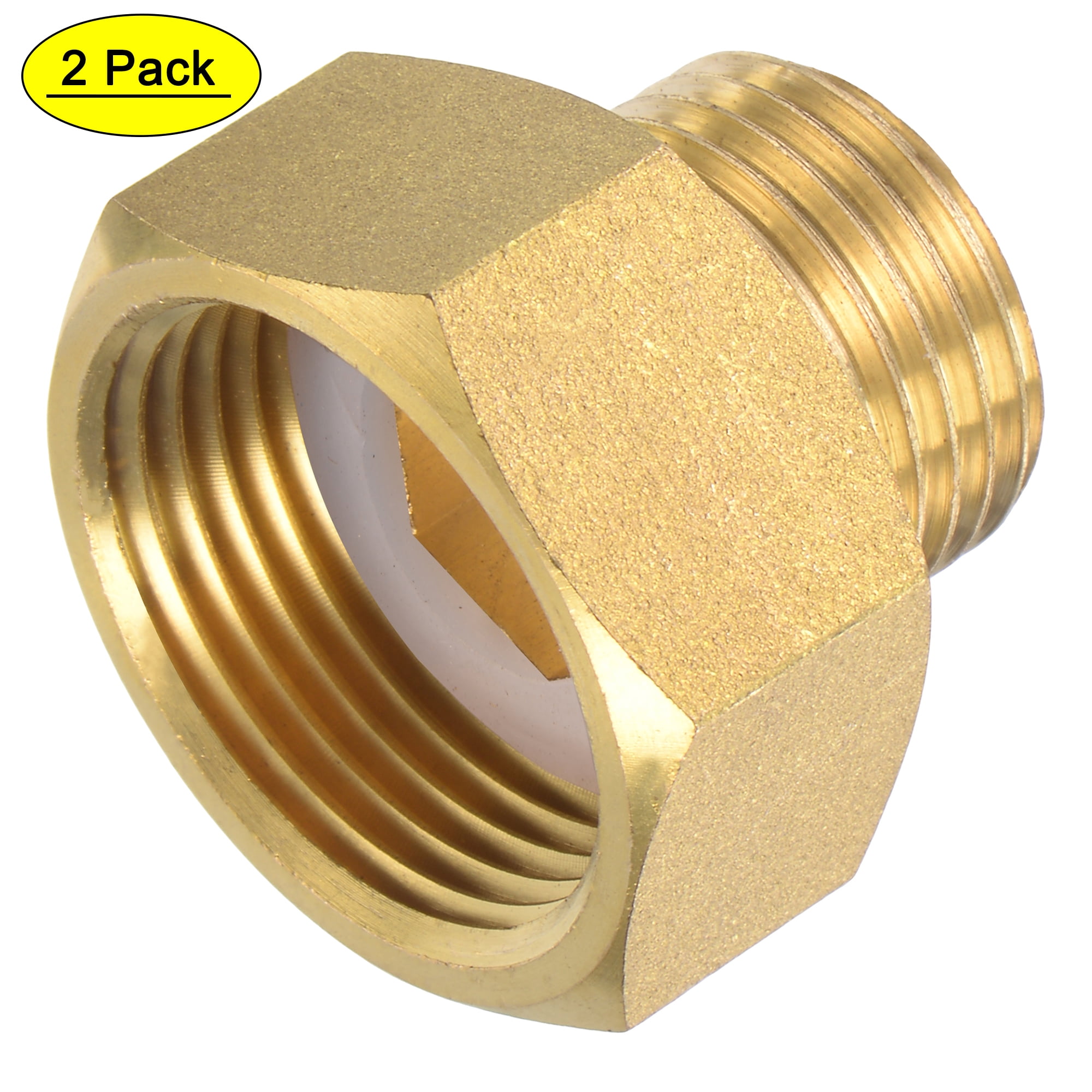 Uxcell G3/4 Female x G1/2 Male Thread 26.5mm Brass Pipe Fitting Hex Coupling 2 Count - Walmart.com