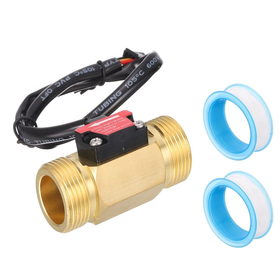 Uxcell G3/4" Hall Effect Liquid Water Flow Sensor, Brass Water Flow ...