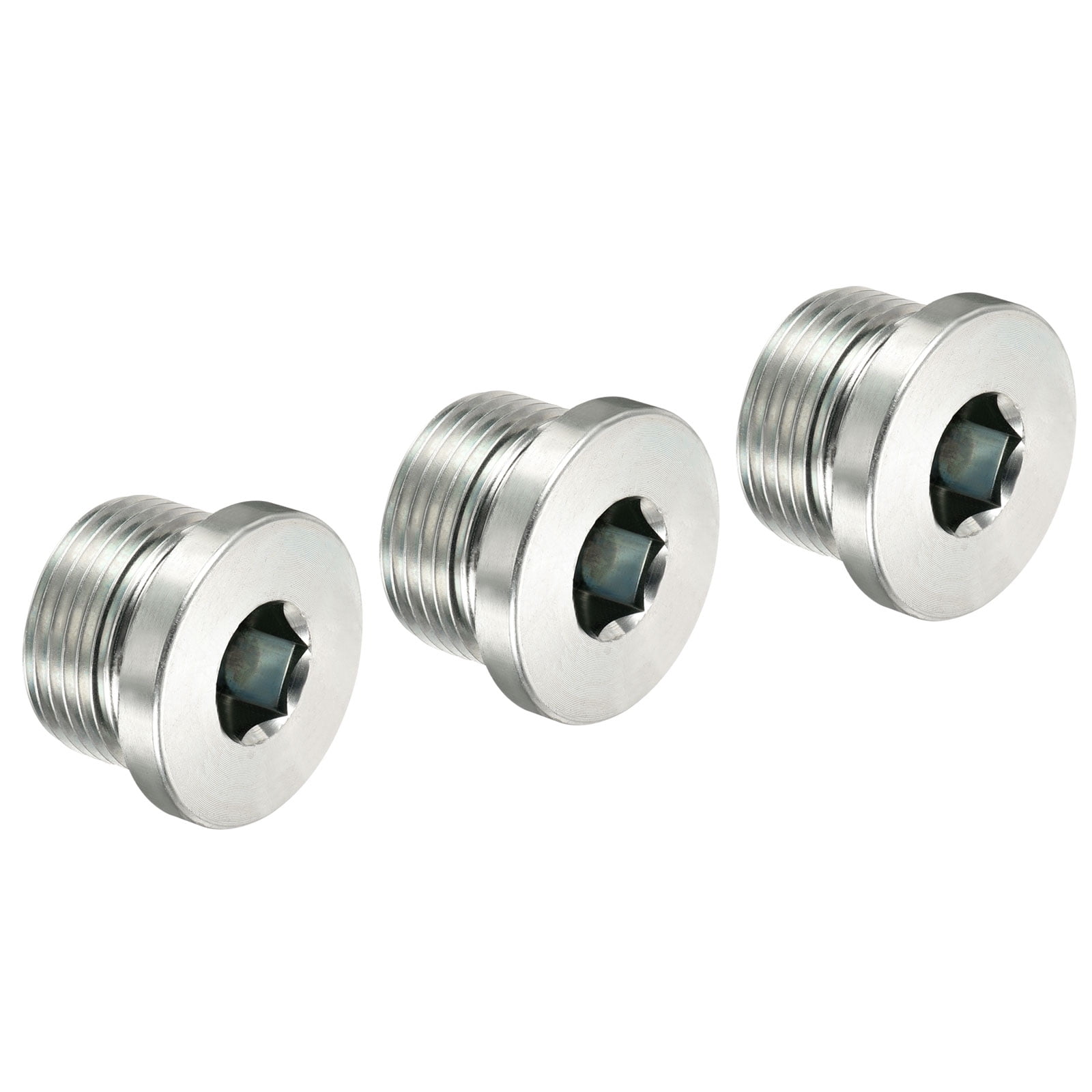 Uxcell G3/4 Internal Hex Head Pipe Fitting Plug, 3 Pack Male Thread 45# Steel Socket Plug with ...