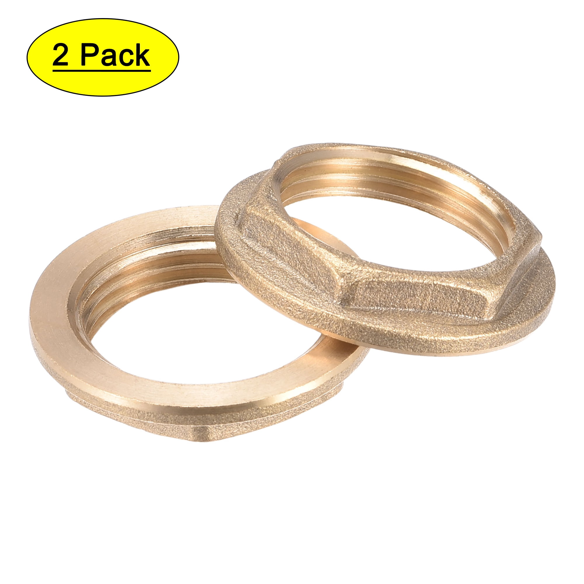 Uxcell G3/4 Lock Nut with Flange, Hex Brass Female Locknut for Plumbing ...