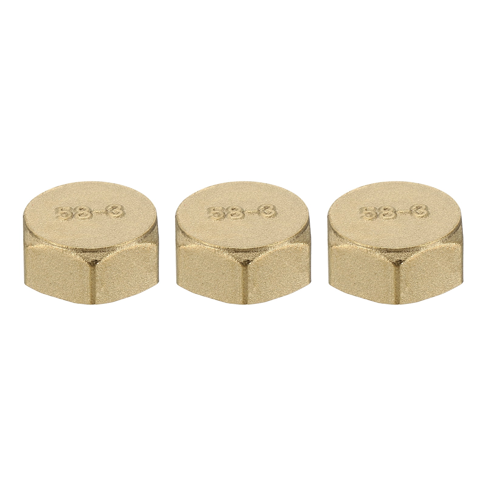 Uxcell G3/4" Male Thread Brass Hex Pipe Plug, 3 Pcs Internal Hex Cap ...
