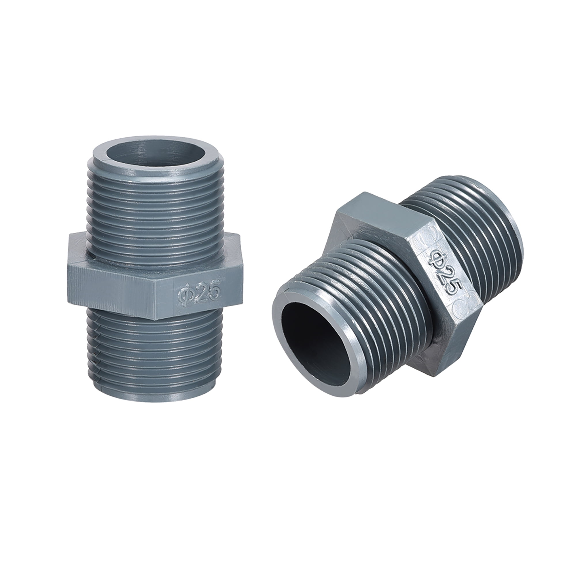 Uxcell G3/4 Male Thread Plastic Hex Pipe Fitting Connector Gray 10 ...