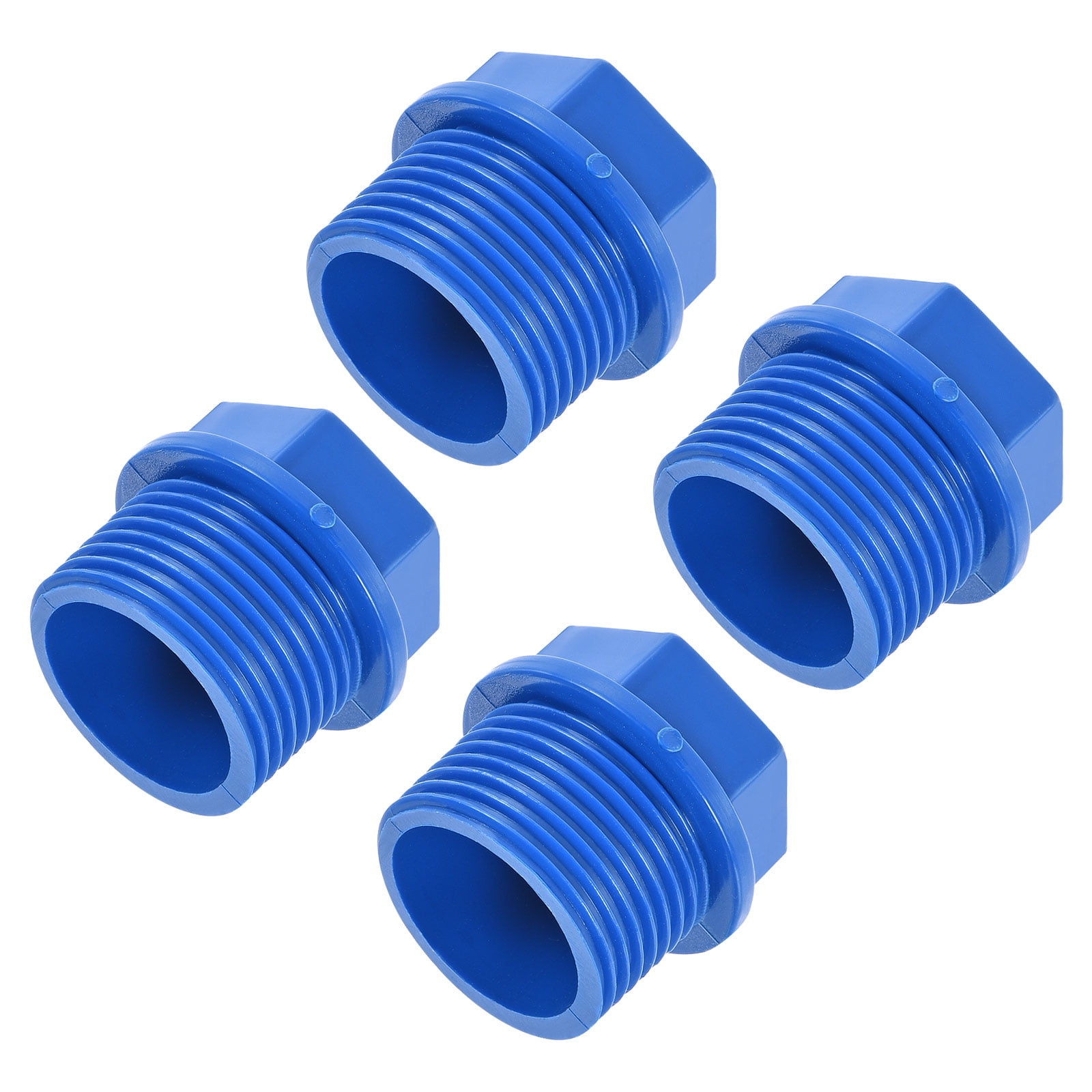 Uxcell G3/4 Male Threaded PVC Hex Head End Cap Pipe Plug Fitting Blue 4 ...