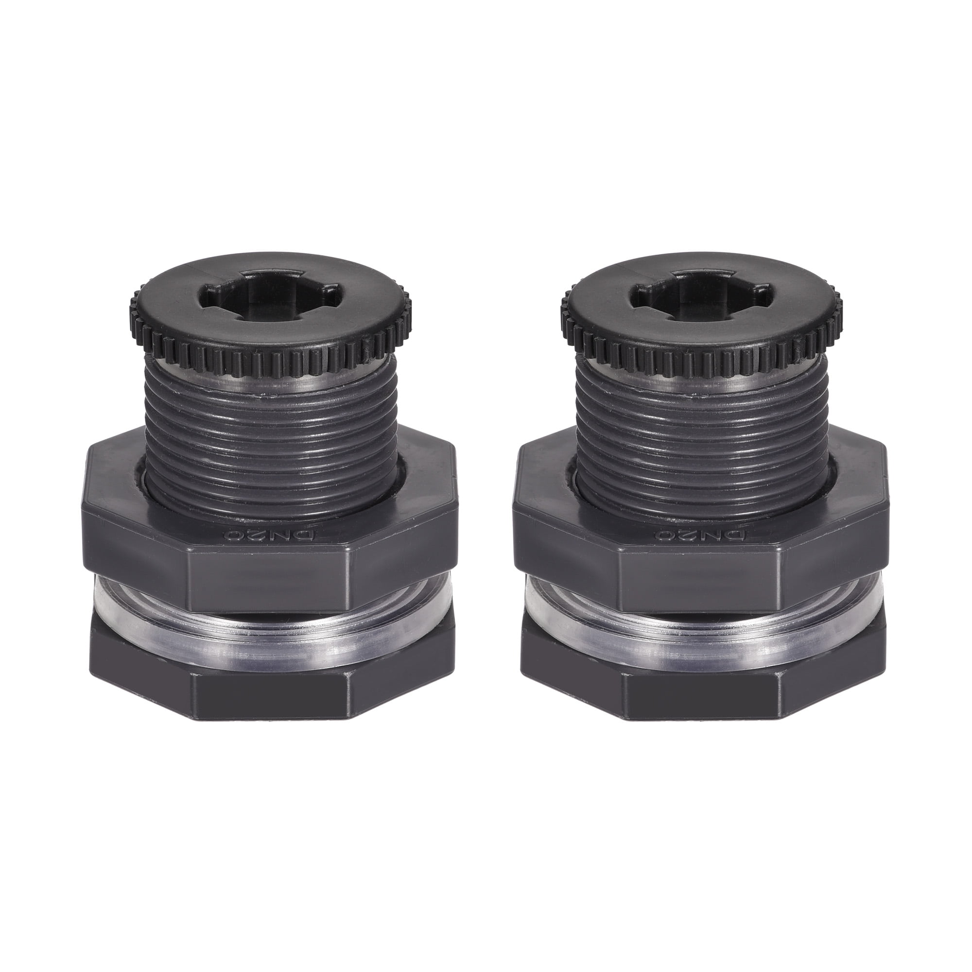 Uxcell G1/2 Threaded Bulkhead Tank Adapter with Plug Fitting G3/4 2 ...