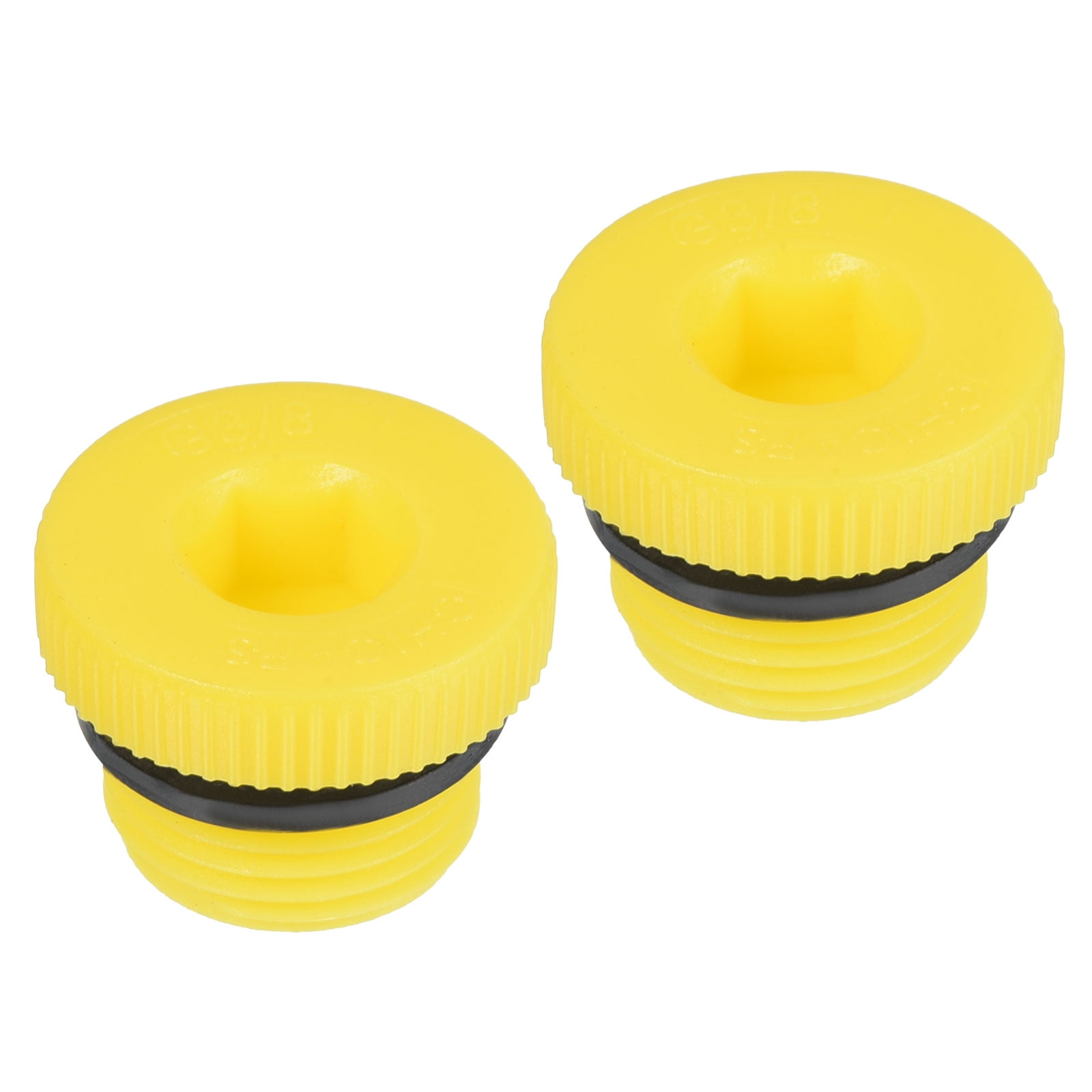 Uxcell G3/8 Hold Plugs Plastic Male Threaded Hex Socket End Cap, Yellow ...