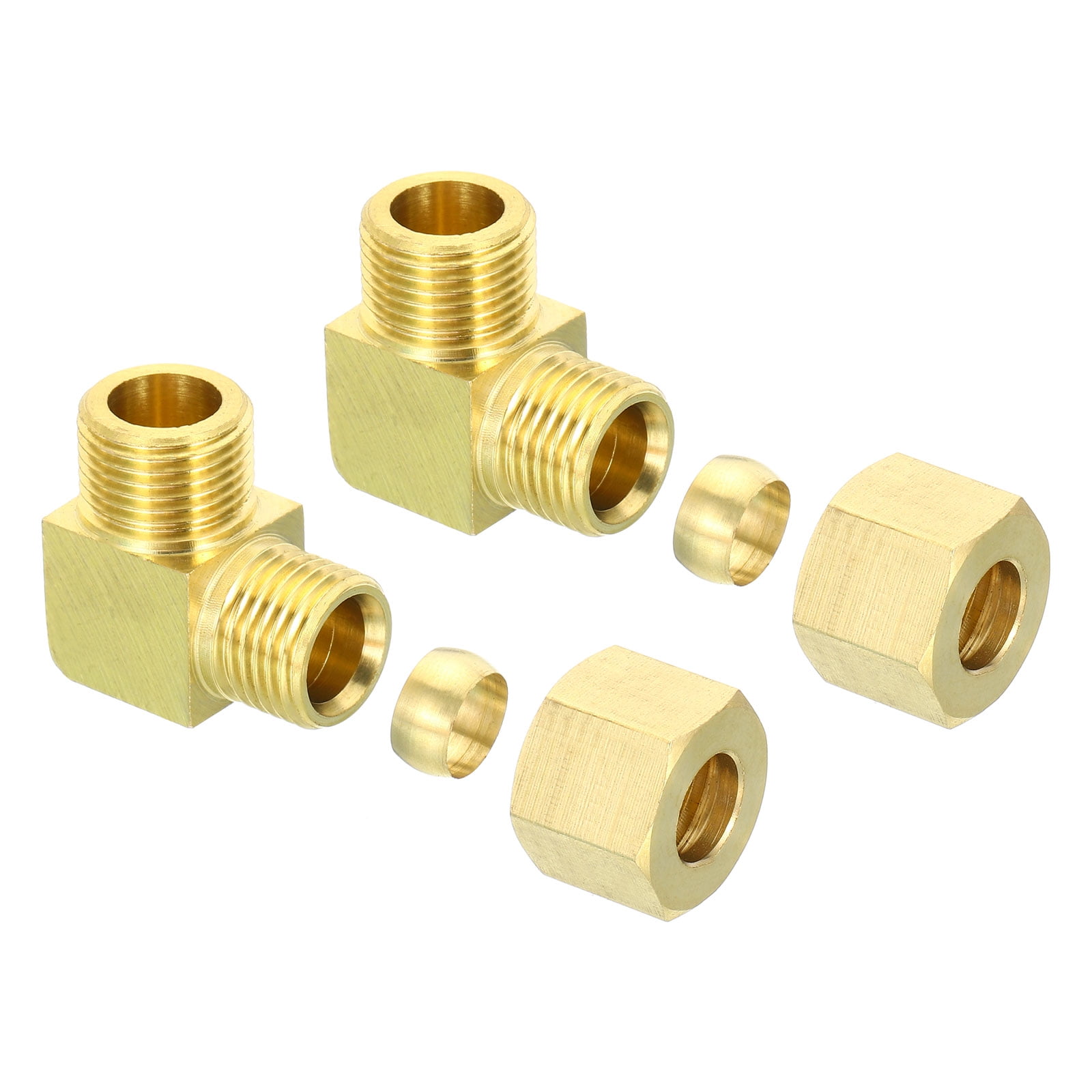 Uxcell G3/8 Male x 10mm Tube OD Brass Compression Tube Fitting 90 Degree Elbow Pipe Tube Fitting ...