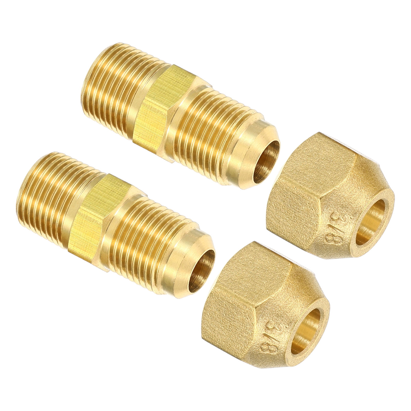 Uxcell G3/8 Male x 3/8" Male Brass Flare Tube Fitting Pipe Hose Fitting ...