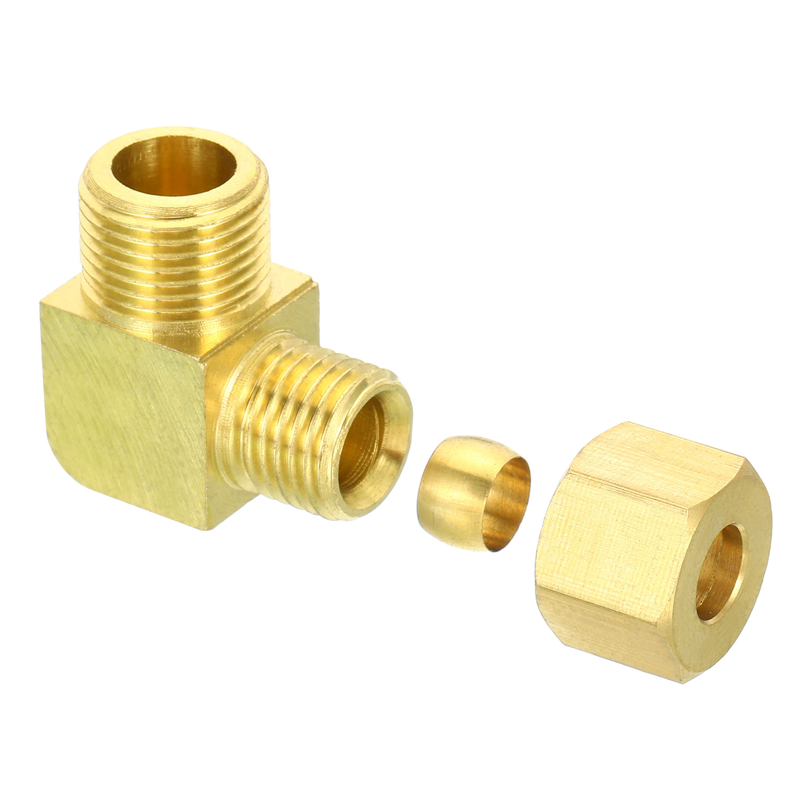 Uxcell G3/8 Male x 8mm Tube OD Brass Compression Tube Fitting 90 Degree Elbow Pipe Tube Fitting ...