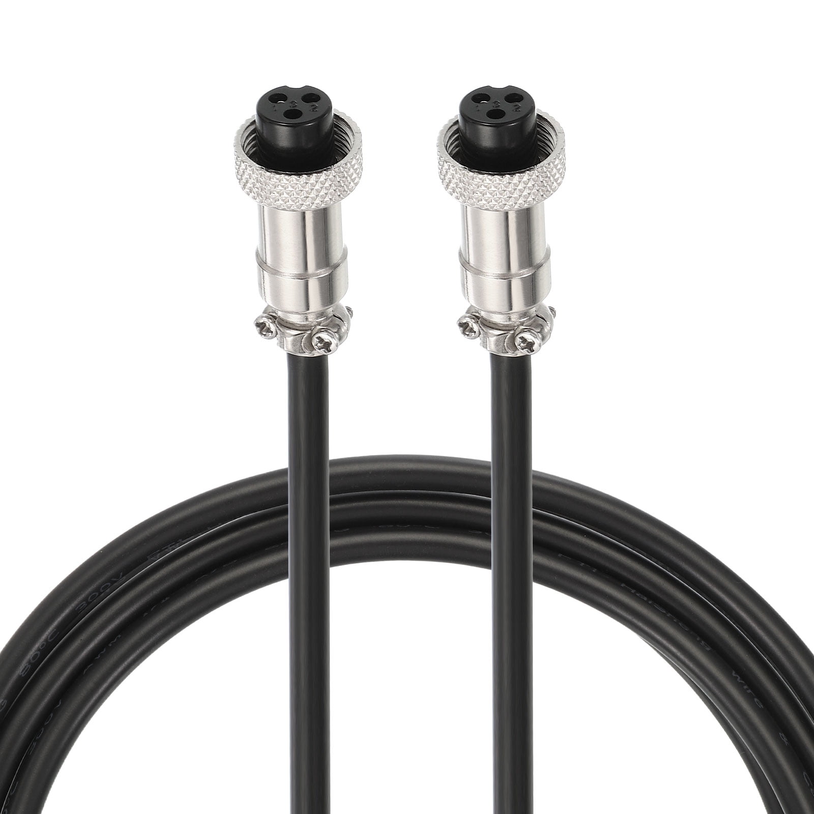 Uxcell GX12 2M 3Pin Double Female Head Connector, 2Pcs Aviation Socket ...