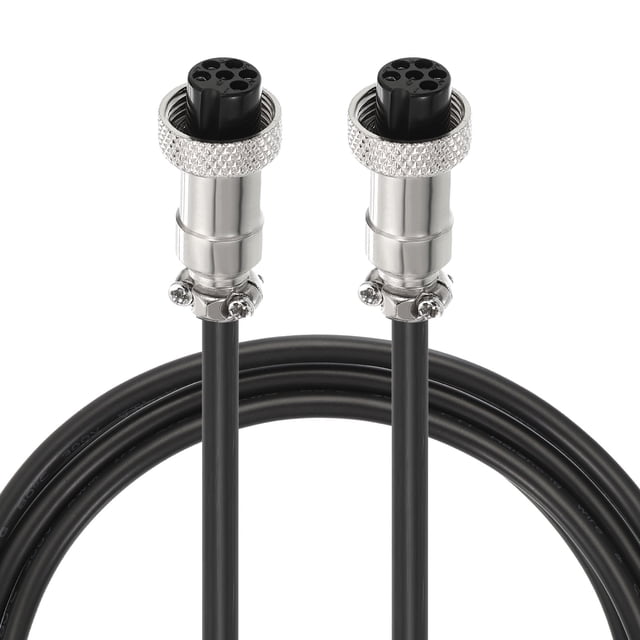 Uxcell GX12 2M 6Pin Double Female Head Connector, 2Pcs Aviation Socket ...