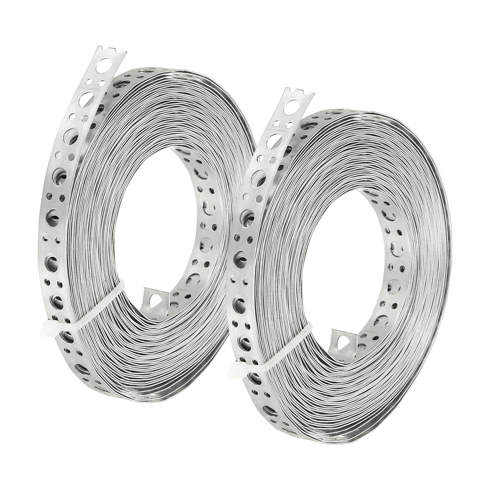 Uxcell Galvanized Pipe Strap, 2 Pcs 0.47 Inch x 33 FT 0.6mm Thickness ...