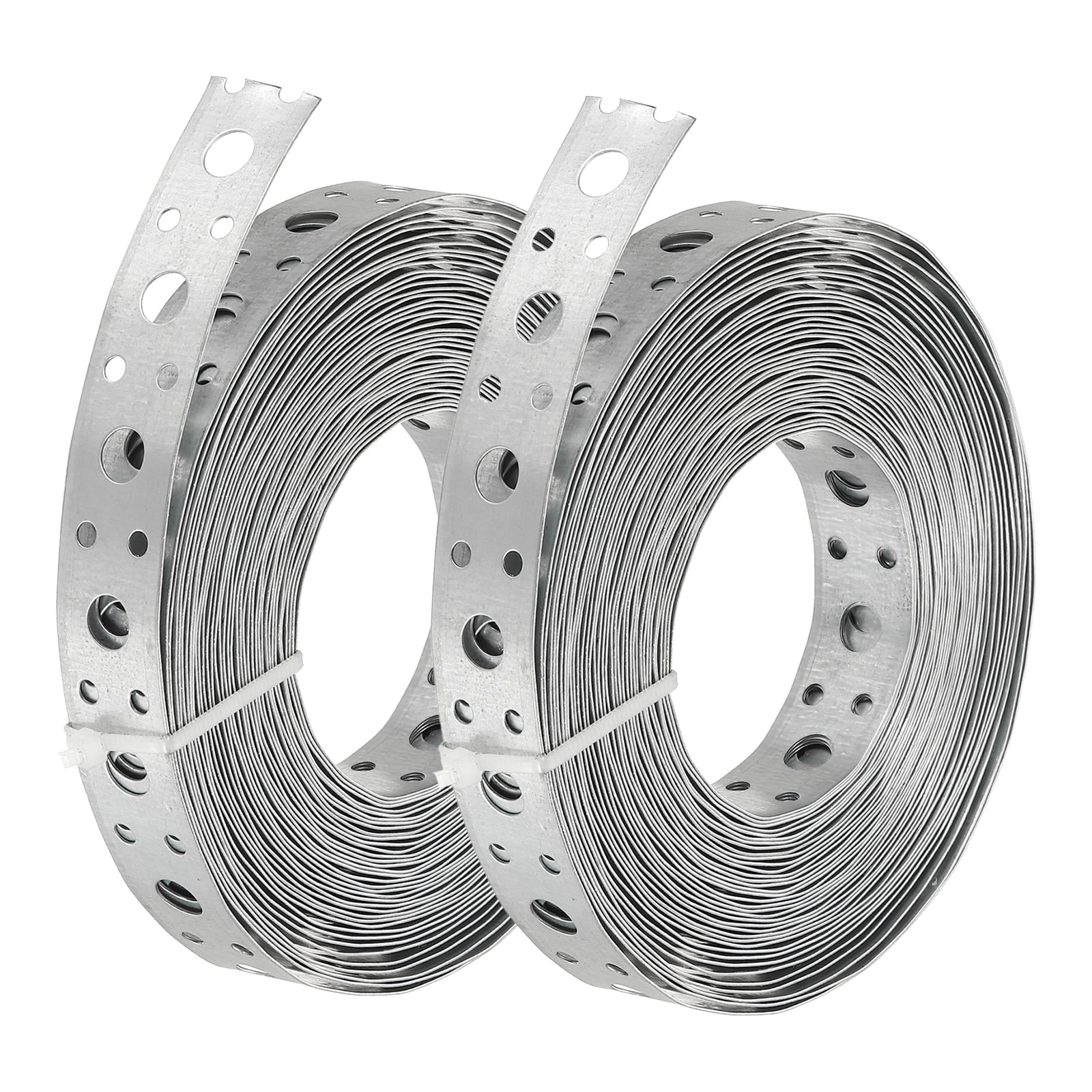 Uxcell Galvanized Pipe Strap, 2 Pcs 0.79 Inch x 33 FT 0.6mm Thickness ...