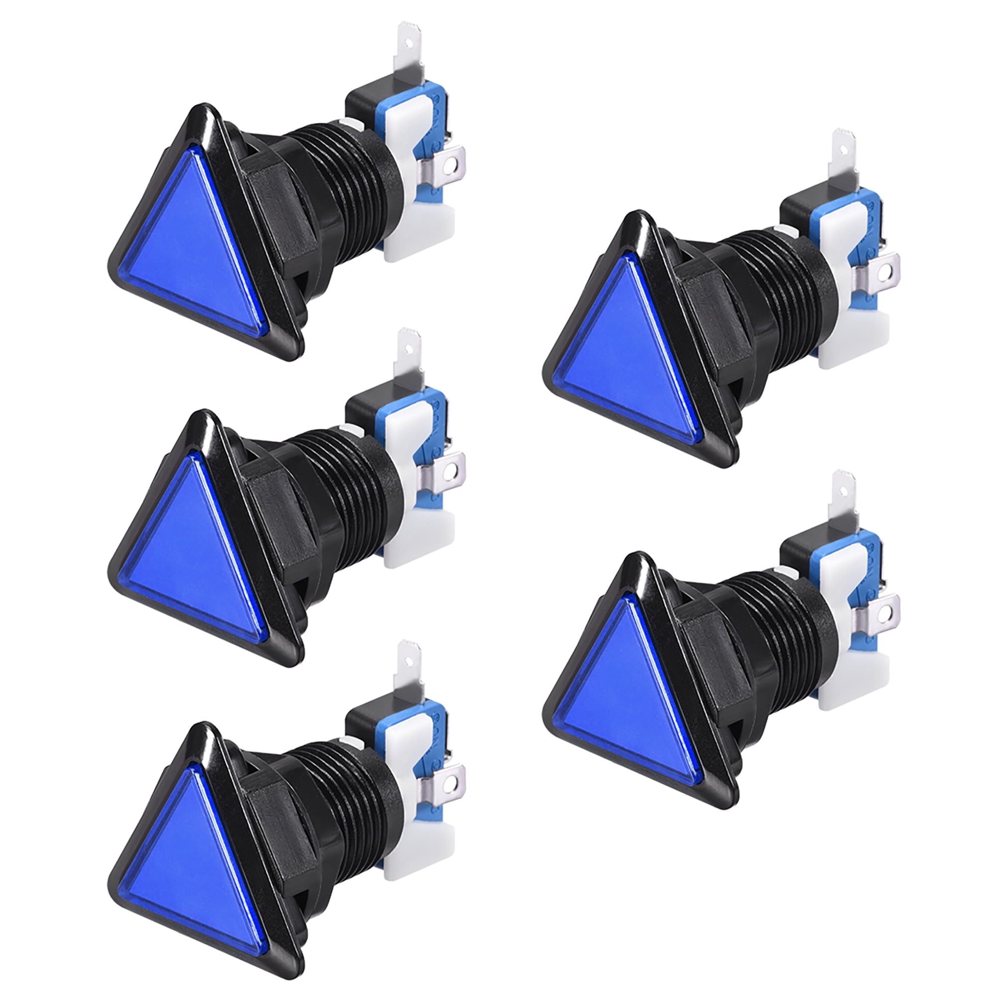 Uxcell Game Push Button 39x39x39 Triangle 12V LED Push Button Switch with Micro switch Blue ...