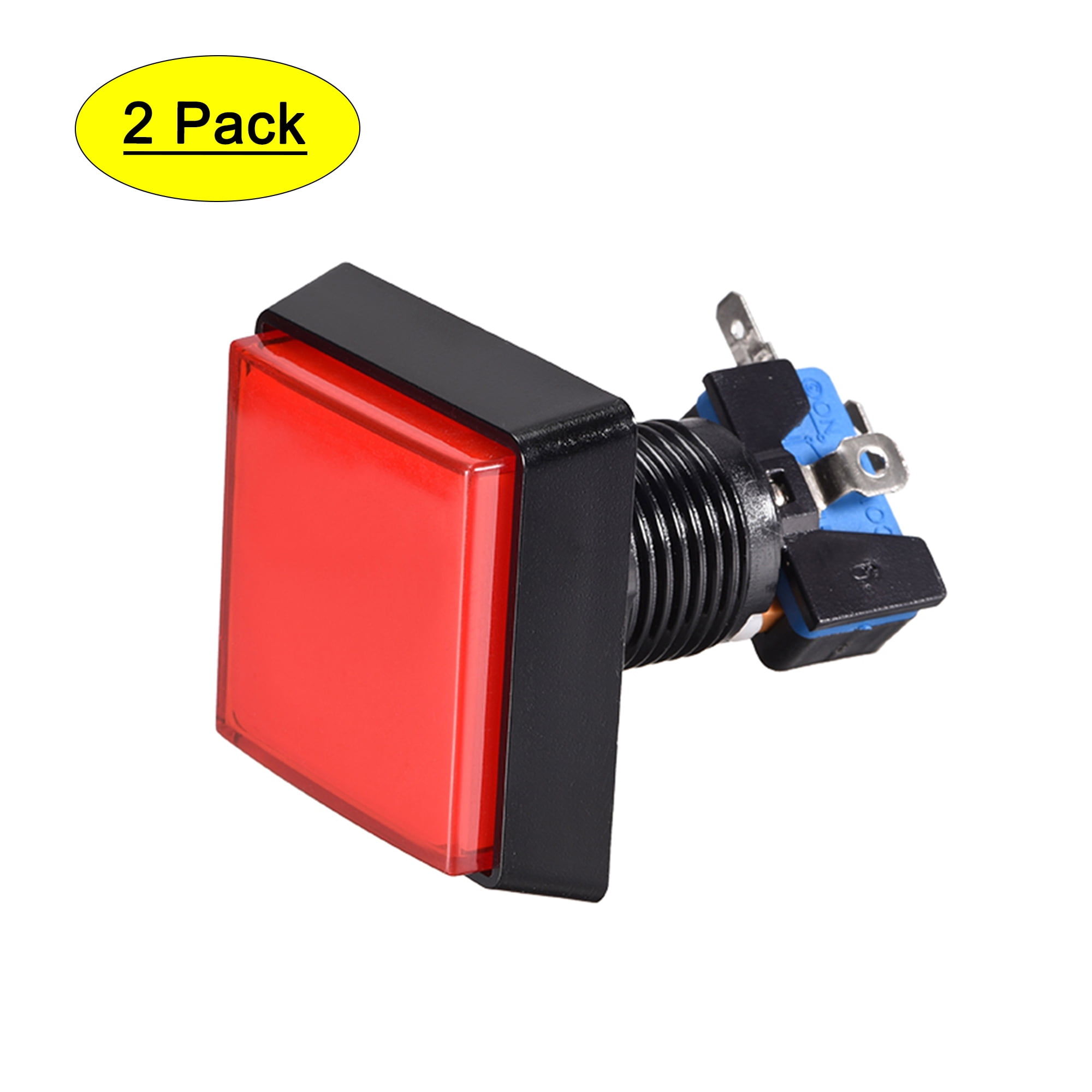 Uxcell Game Push Button 50x50 Square 12V LED Push Button Switch with ...