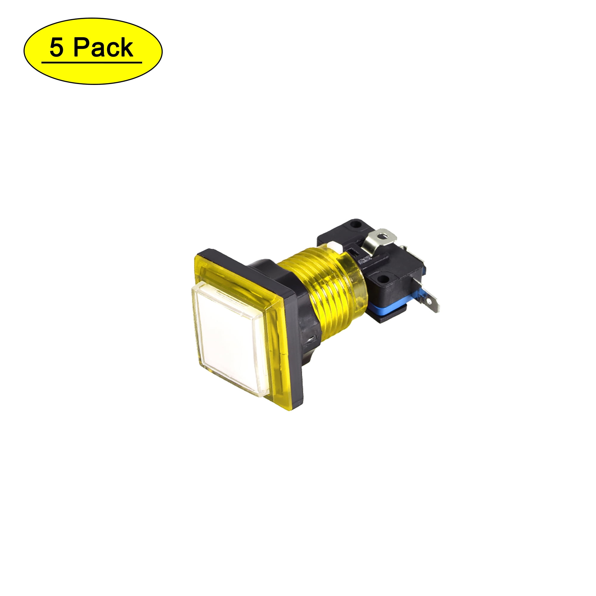 Uxcell Game Push Button Square 12V LED Illuminated Push Button Switch w Micro switch for Arcade ...