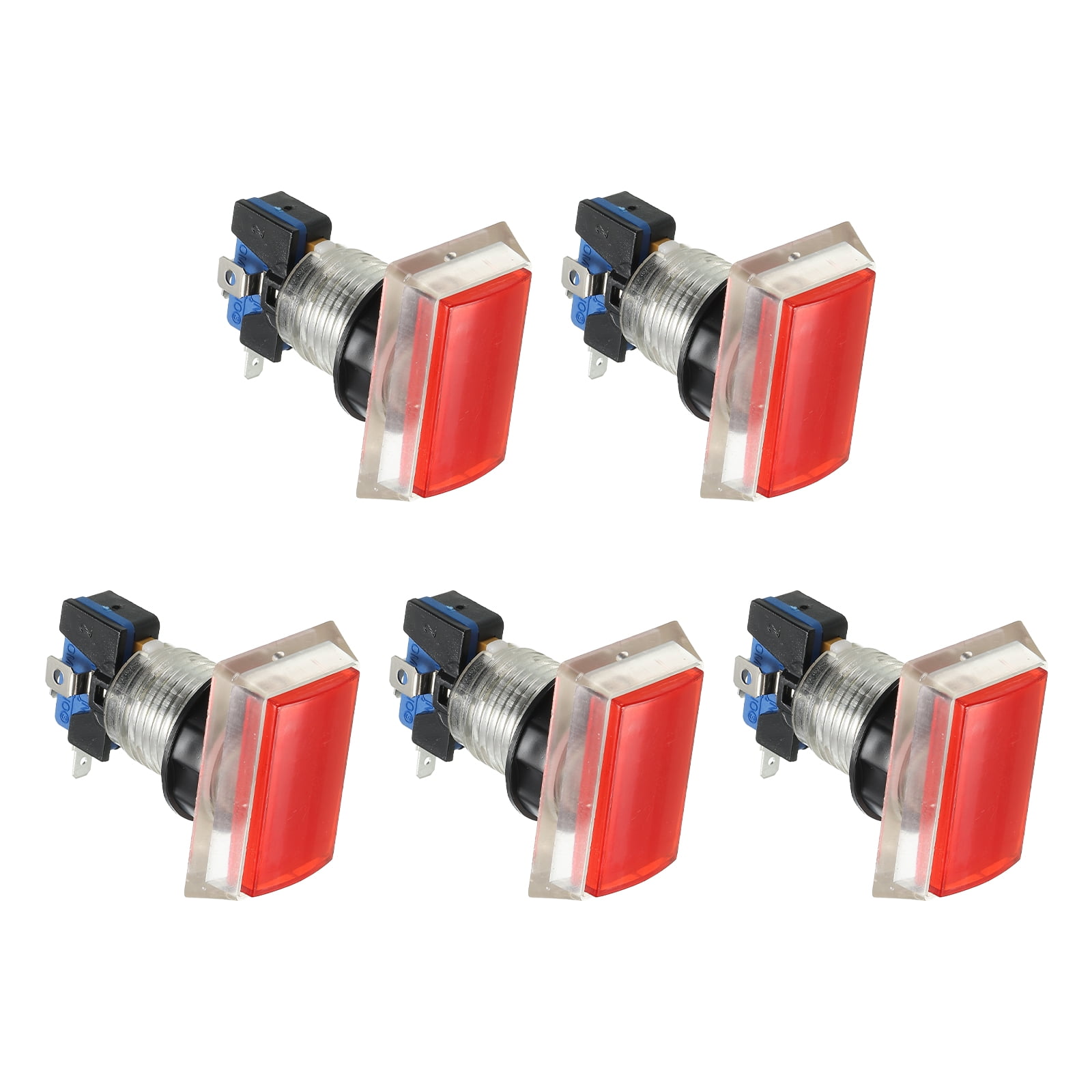 Uxcell Game Push Button Square LED Illuminated Push Button Switch with Micro Switch 50x32 12V ...