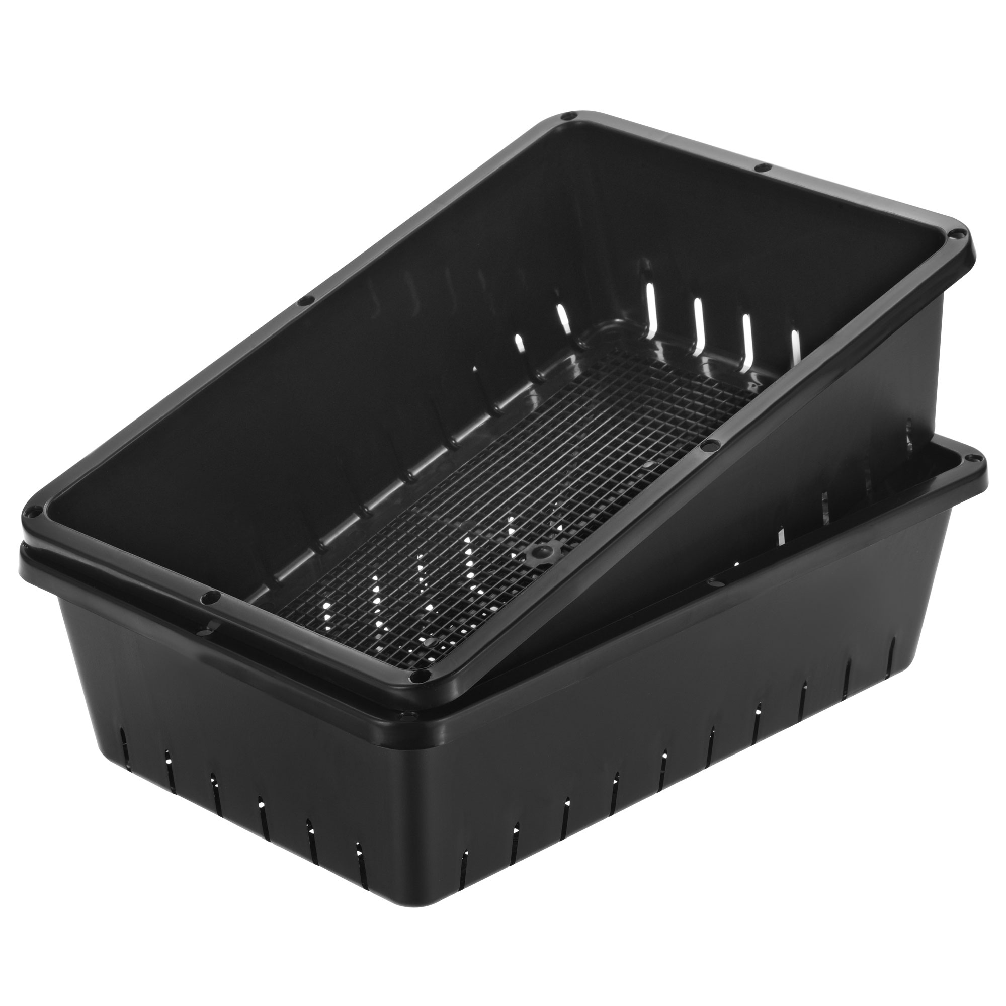 Uxcell Garden Growing Trays Plant Nursery Tray with Drain Holes, Black ...