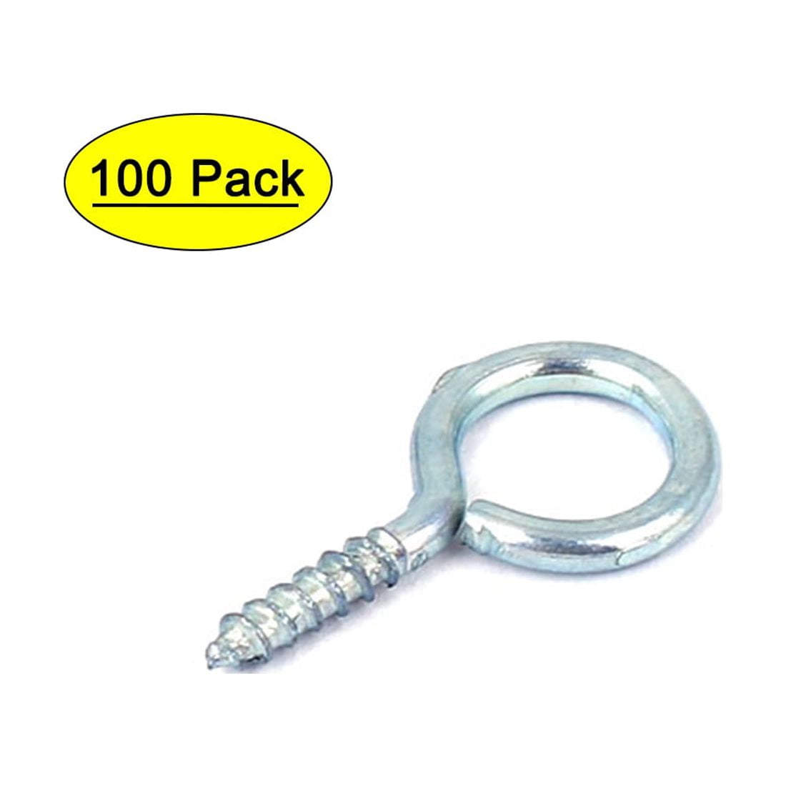 Uxcell Garden Vine Wire 1.9mm Thread Dia Eyelet Screw Eye Hook 100Pcs ...