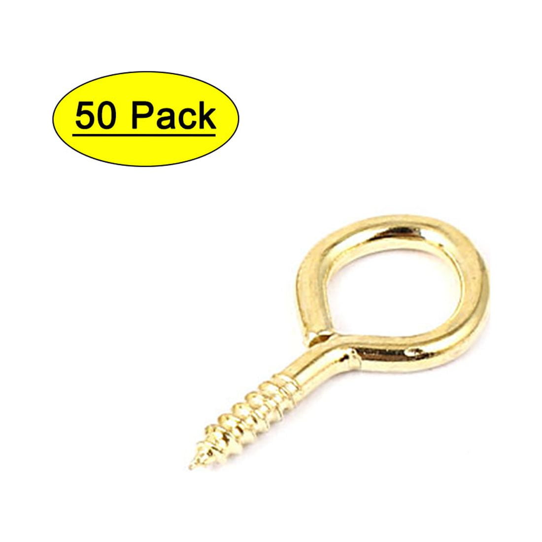 Uxcell Garden Vine Wire 2.3mm Thread Dia Eyelet Screw Eye Hook Gold ...