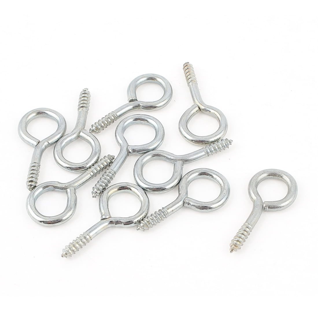 Uxcell Garden Vine Wire 2.5mm Thread Dia Eyelet Screw Eye Hook 10Pcs ...