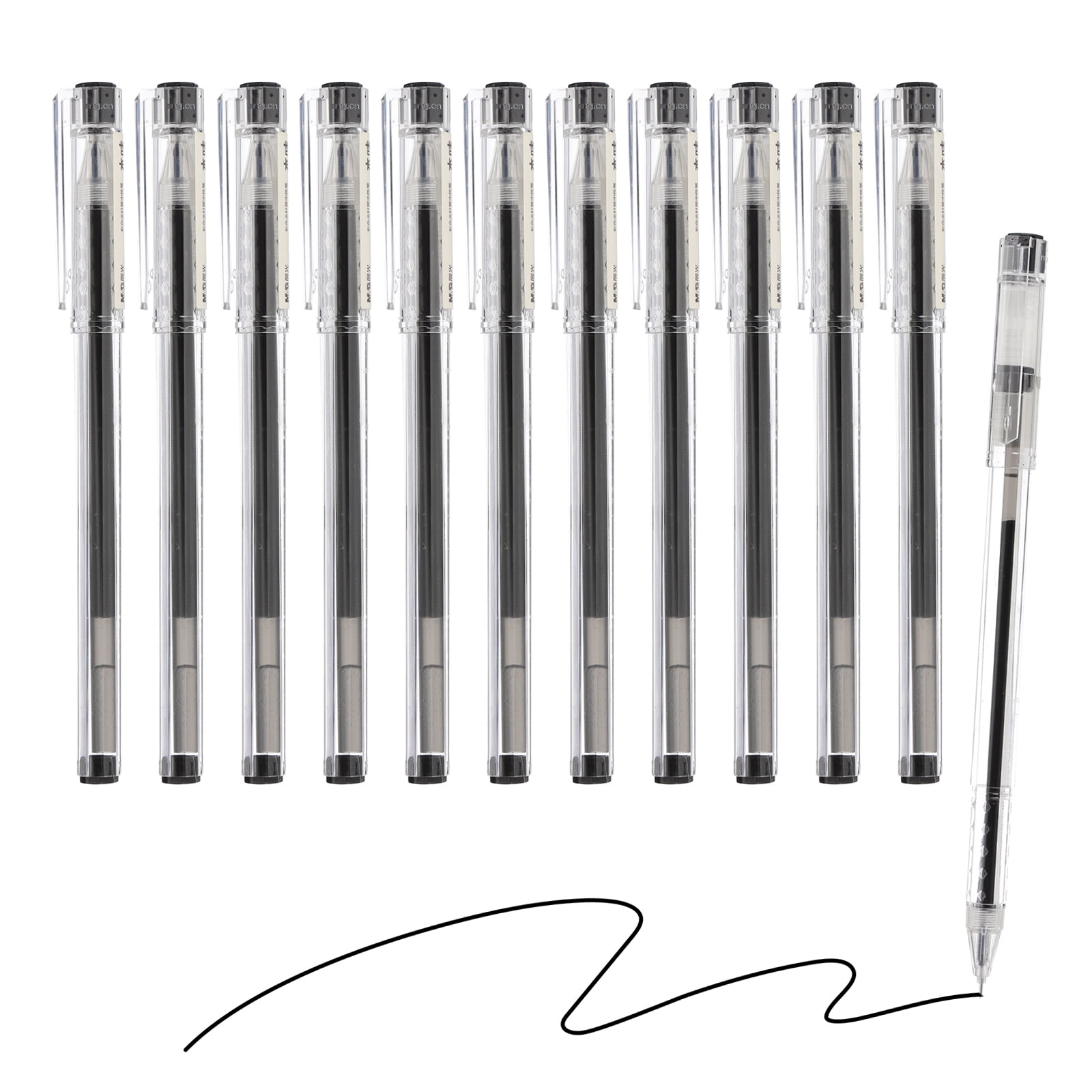 Uxcell Gel Pen Medium Point 0.5mm, 24 Pack Smooth Black Gel Ink ...