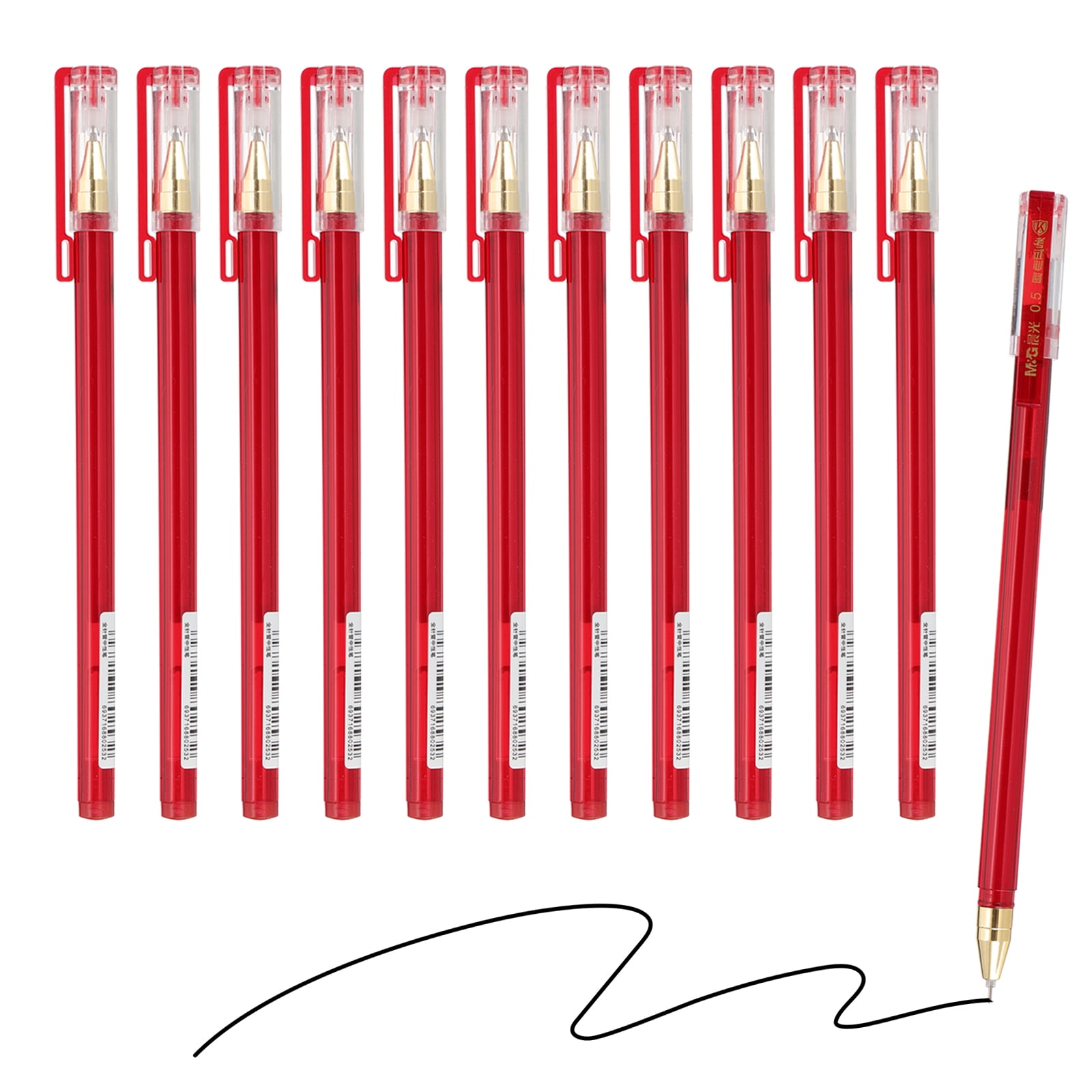 Uxcell Gel Pen Medium Point 0.5mm, 24 Pack Smooth Red Gel Ink ...