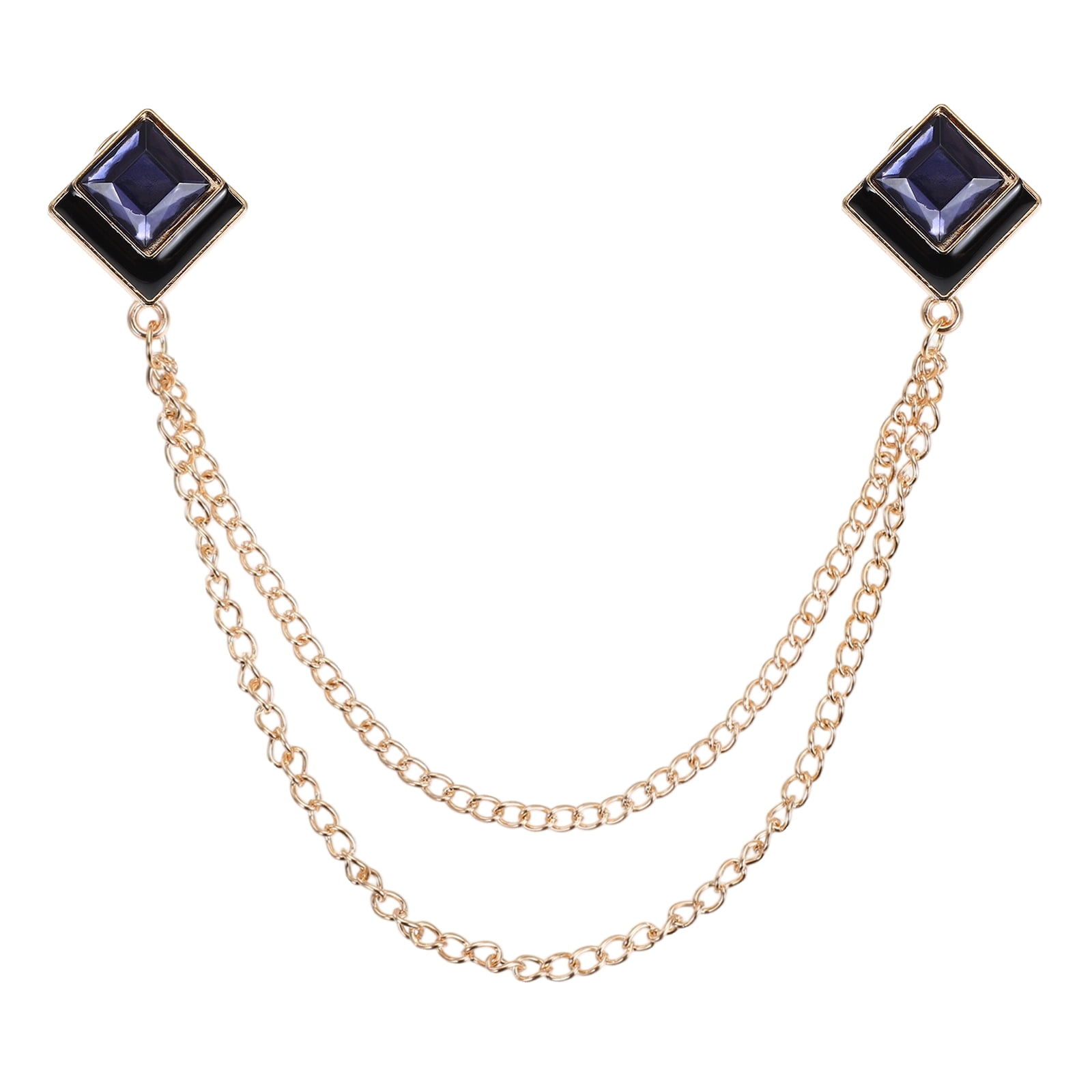 Uxcell Gem Chain Brooch Pins, Hanging Chain Brooch Suit Pin Tassel ...