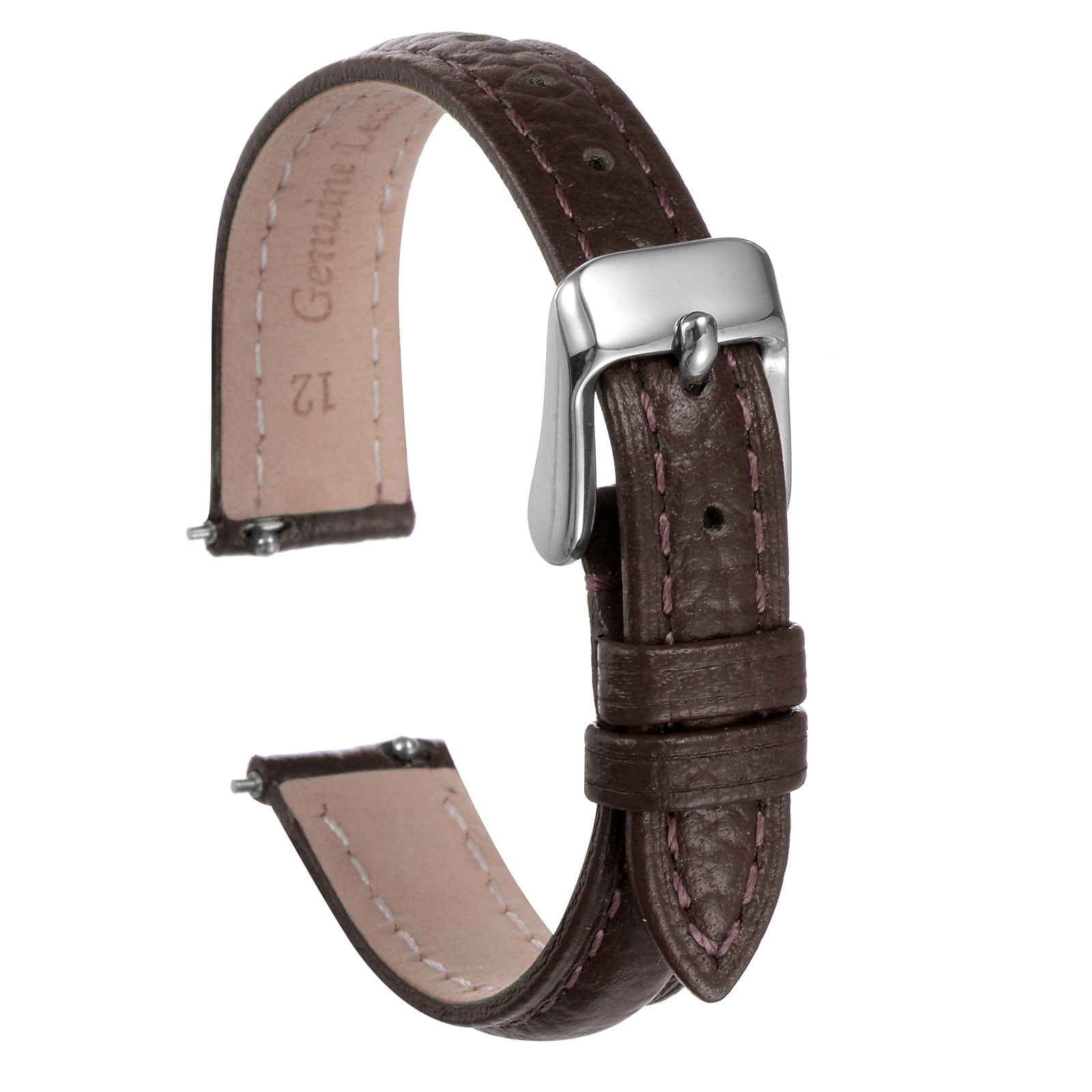 Uxcell Genuine Leather Watch Bands 12mm Flat Quick Replacement Leather ...